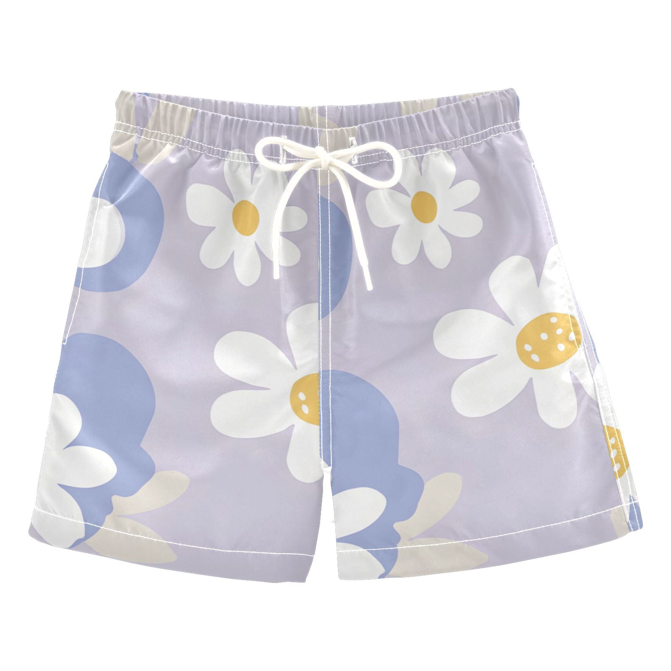 ALAZA Boys Swim Trunks Daisy Flowers Beach Board Shorts Drawstring ...