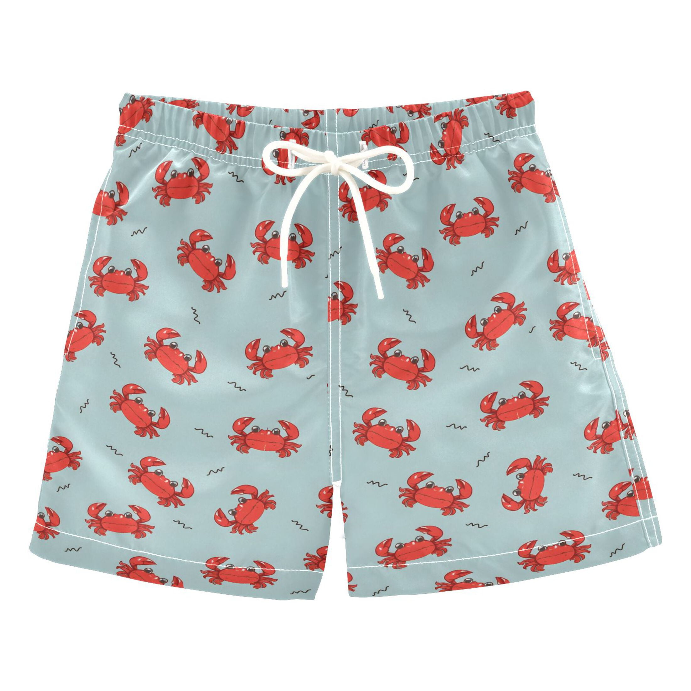 ALAZA Boys Swim Trunks Funny Crabs Beach Board Shorts Drawstring ...