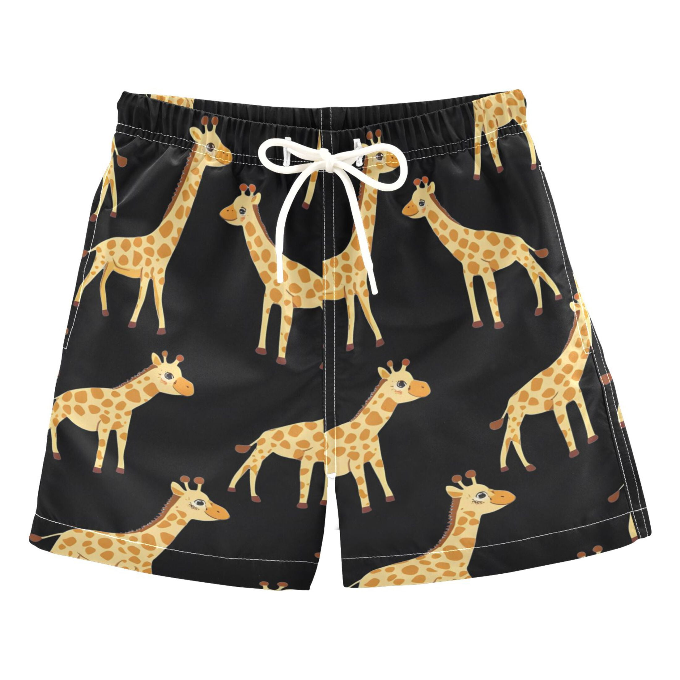 ALAZA Boys Swim Trunks Giraffes Pattern Beach Board Shorts Drawstring ...