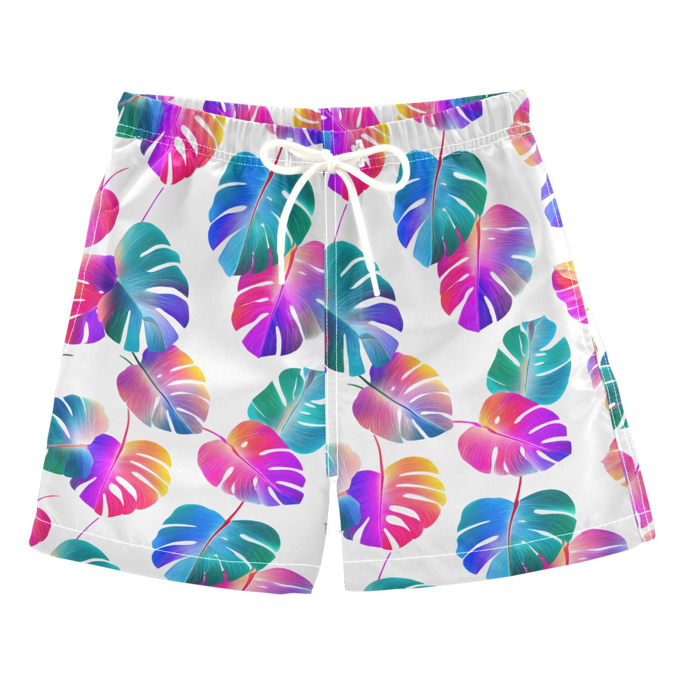 ALAZA Boys Swim Trunks Gradient Palm Tree Beach Board Shorts Swimsuit ...