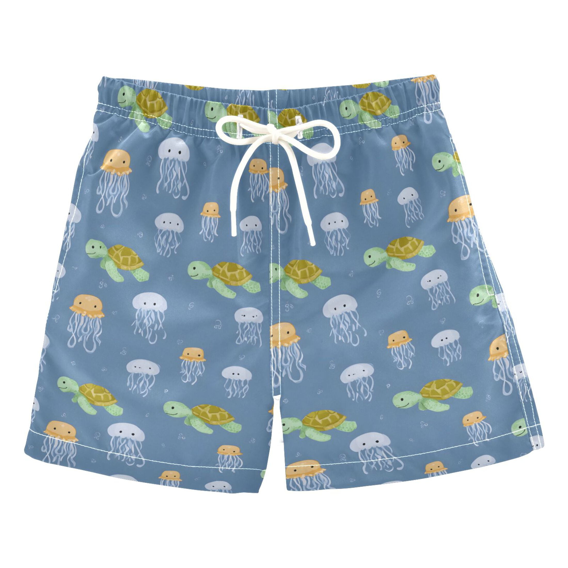 ALAZA Boys Swim Trunks Jellyfish Turtle Pattern Beach Board Shorts ...