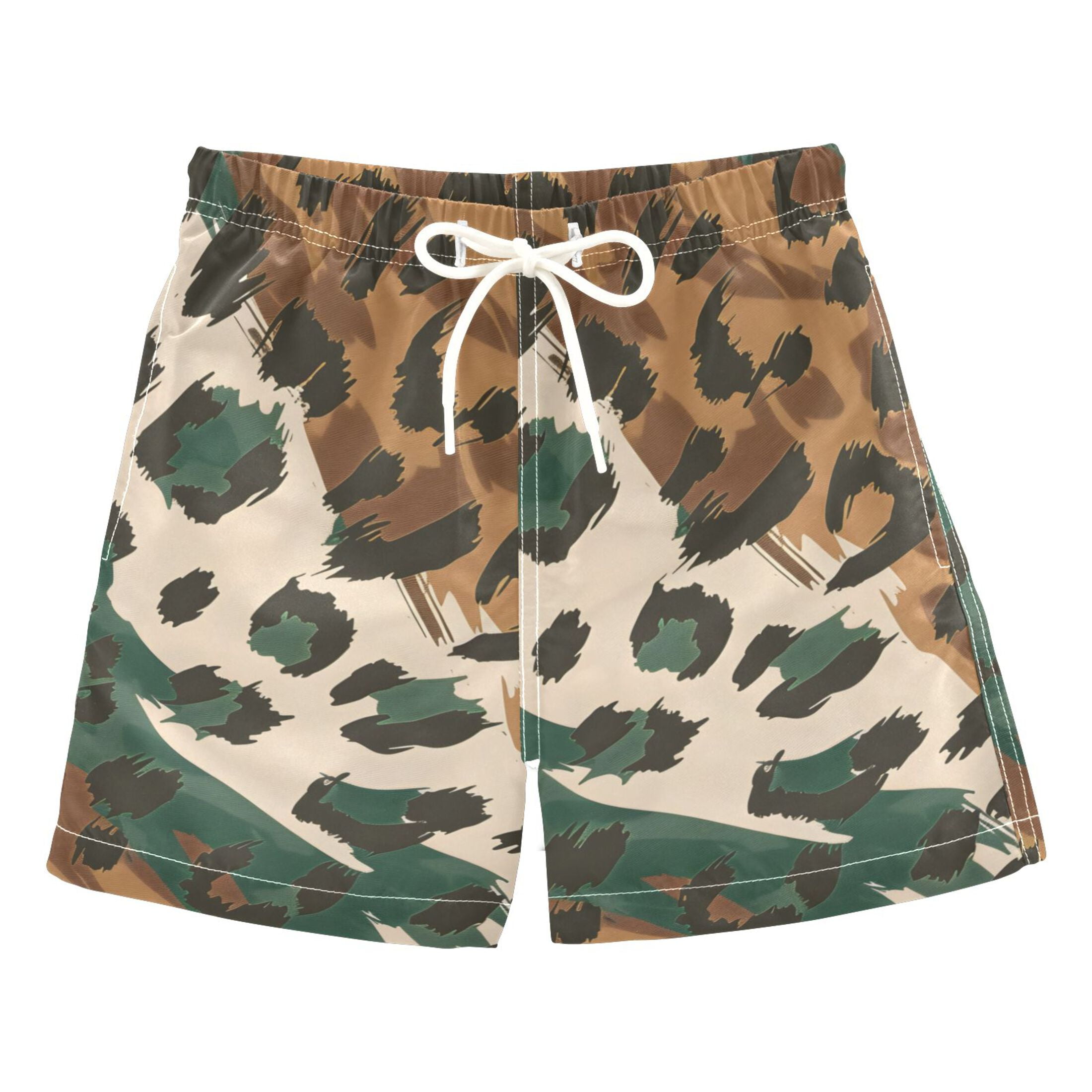 ALAZA Boys Swim Trunks Leopard Skin Pattern Beach Board Shorts ...