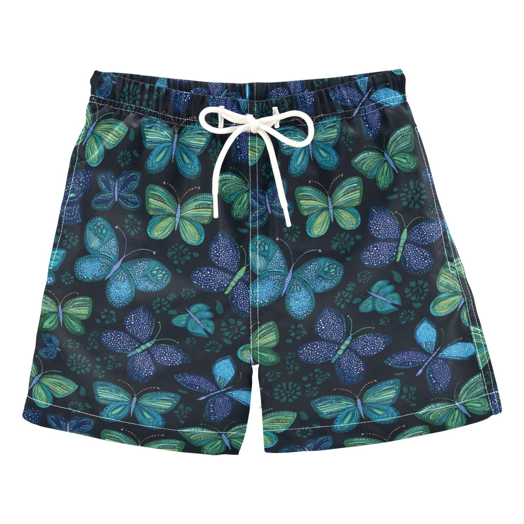 ALAZA Boys Swim Trunks Magic Butterfly Green Beach Board Shorts ...