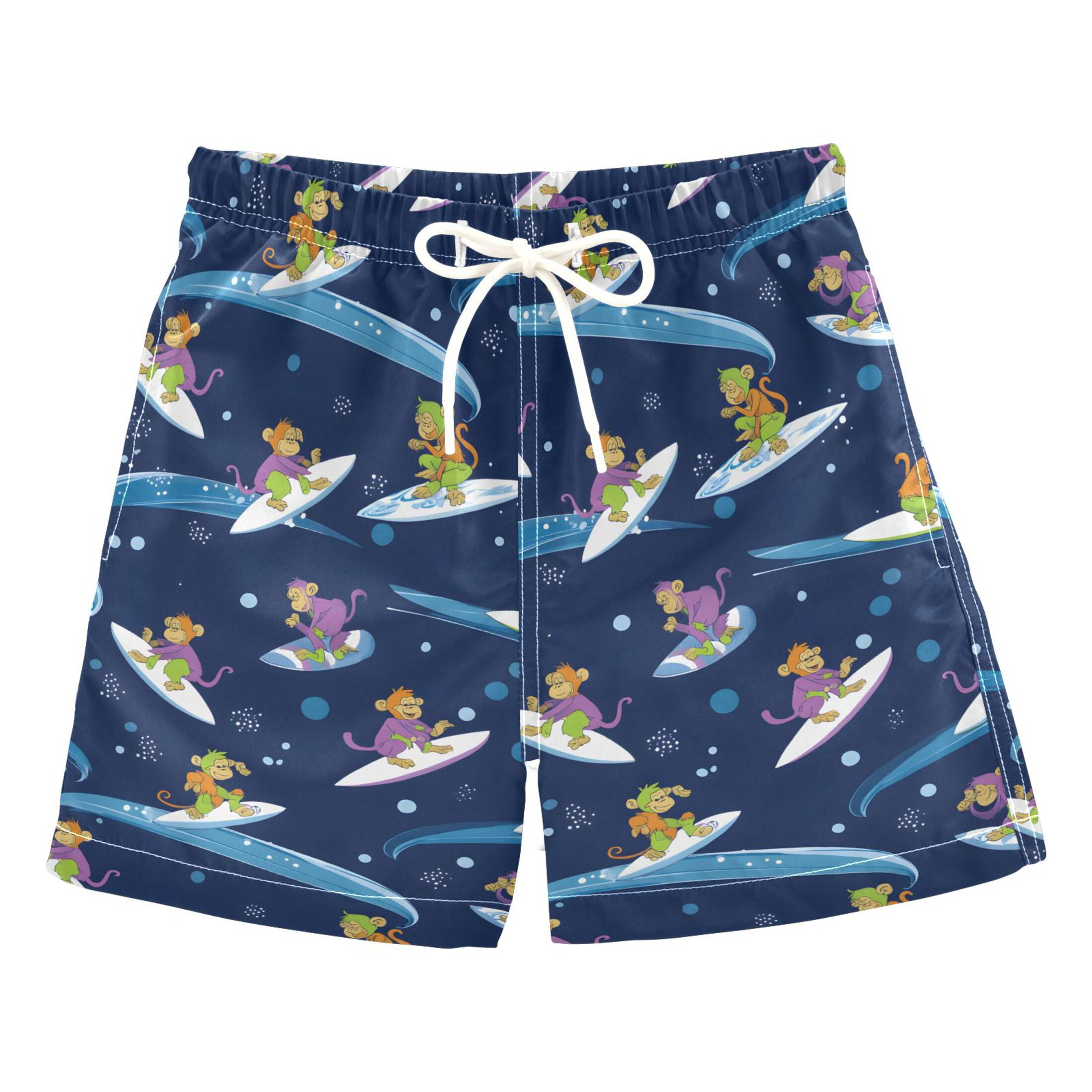 ALAZA Boys Swim Trunks Monkey Surfing Beach Board Shorts Swimsuit ...