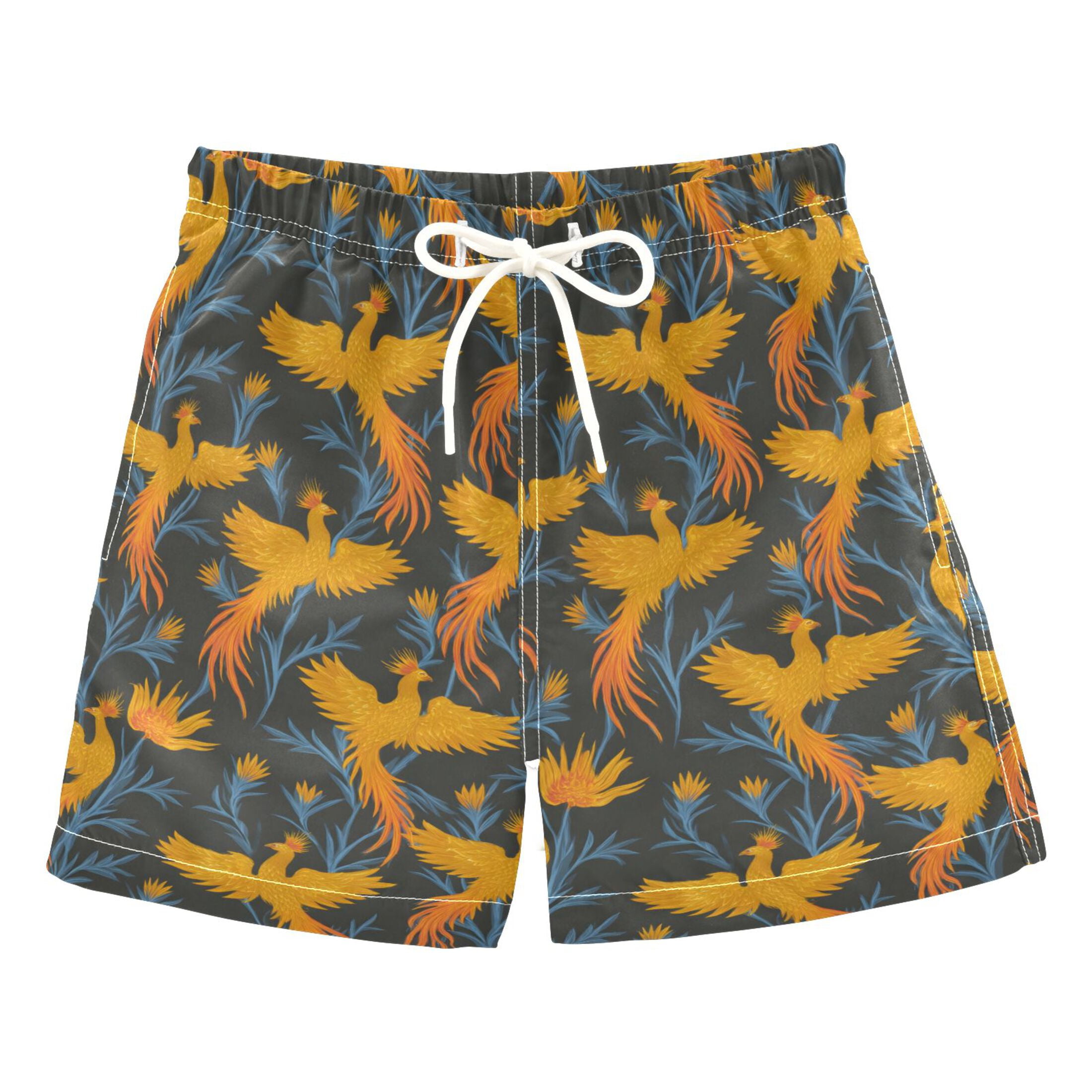 ALAZA Boys Swim Trunks Phoenix Yellow Pattern Beach Board Shorts ...