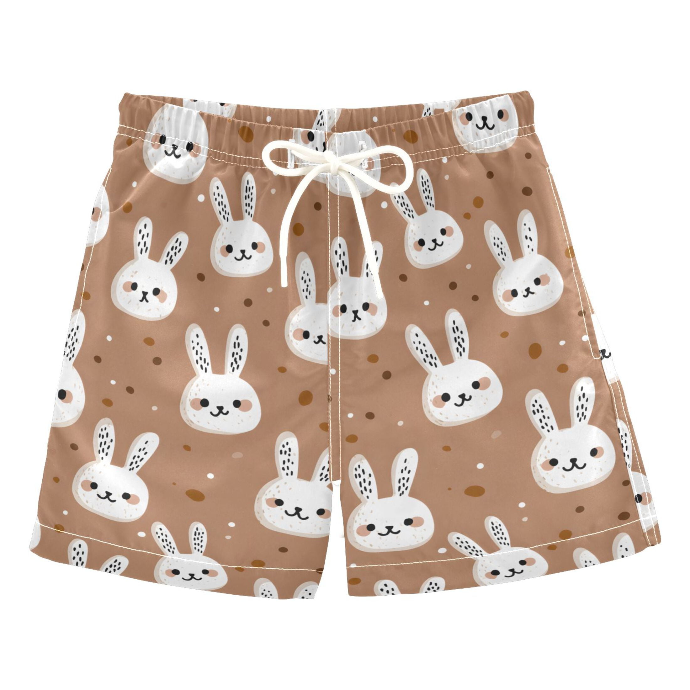 ALAZA Boys Swim Trunks Rabbits Polka Dots Beach Board Shorts Swimsuit ...