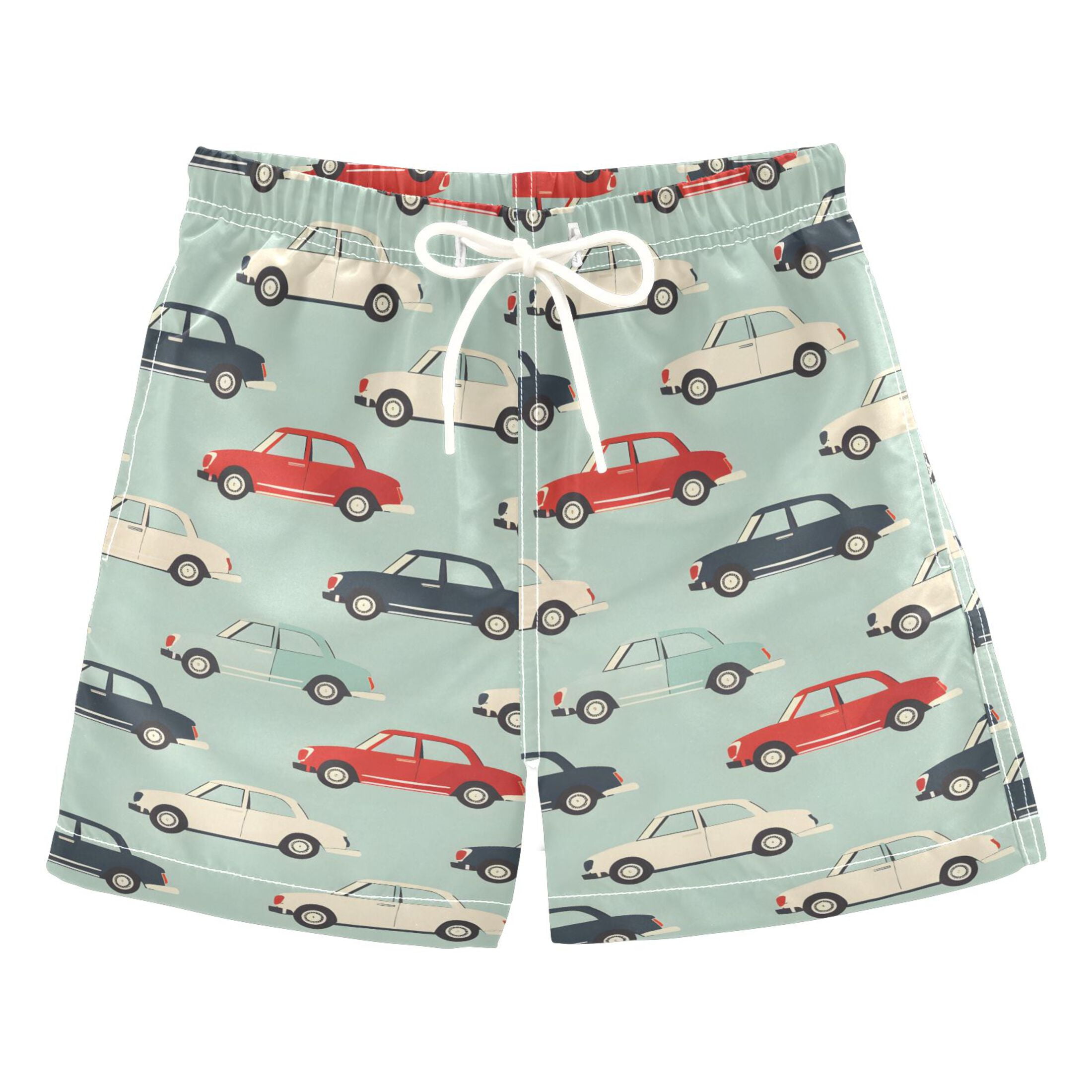 ALAZA Boys Swim Trunks Retro Cars Beach Board Shorts Drawstring ...