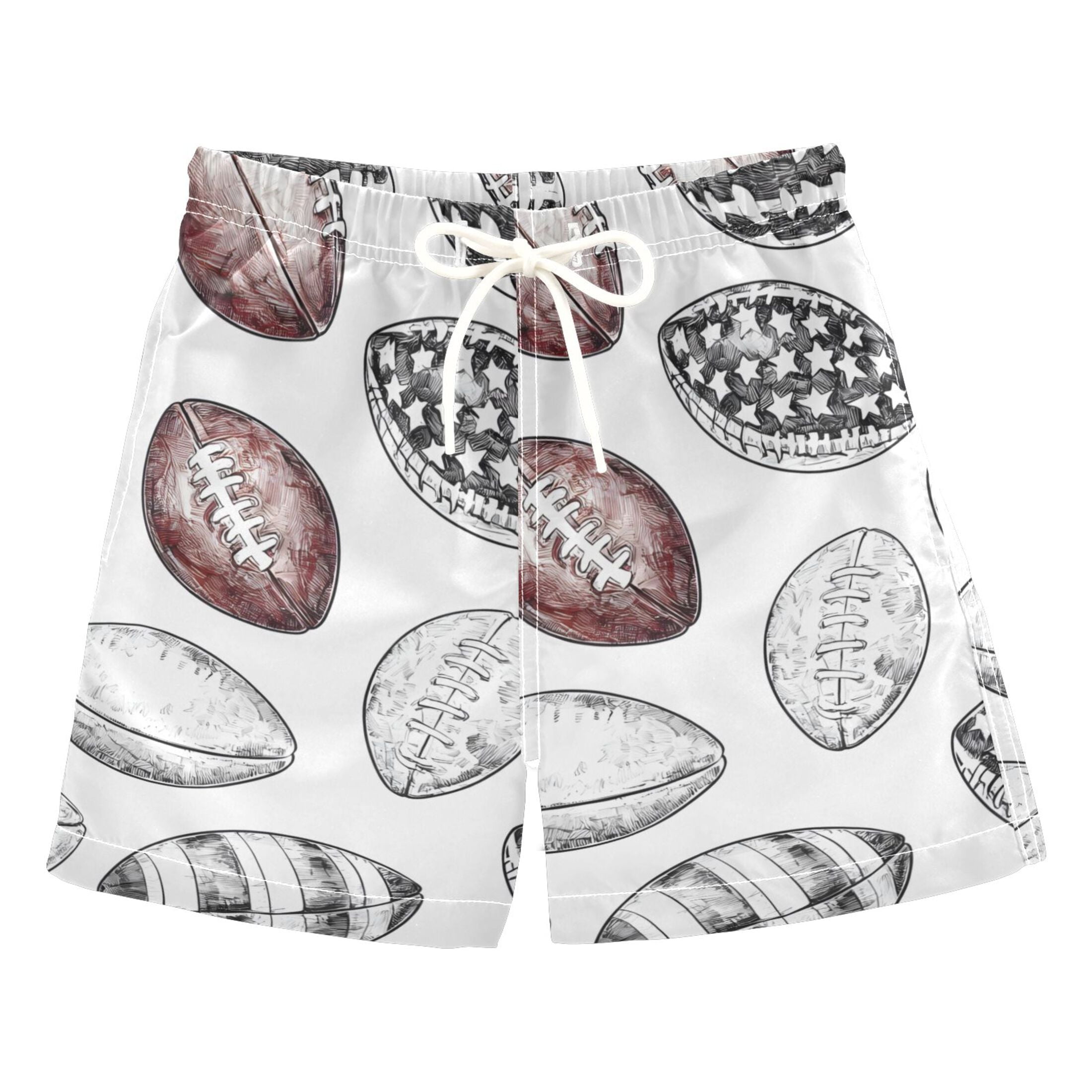 ALAZA Boys Swim Trunks Retro Football Rugby Beach Board Shorts ...