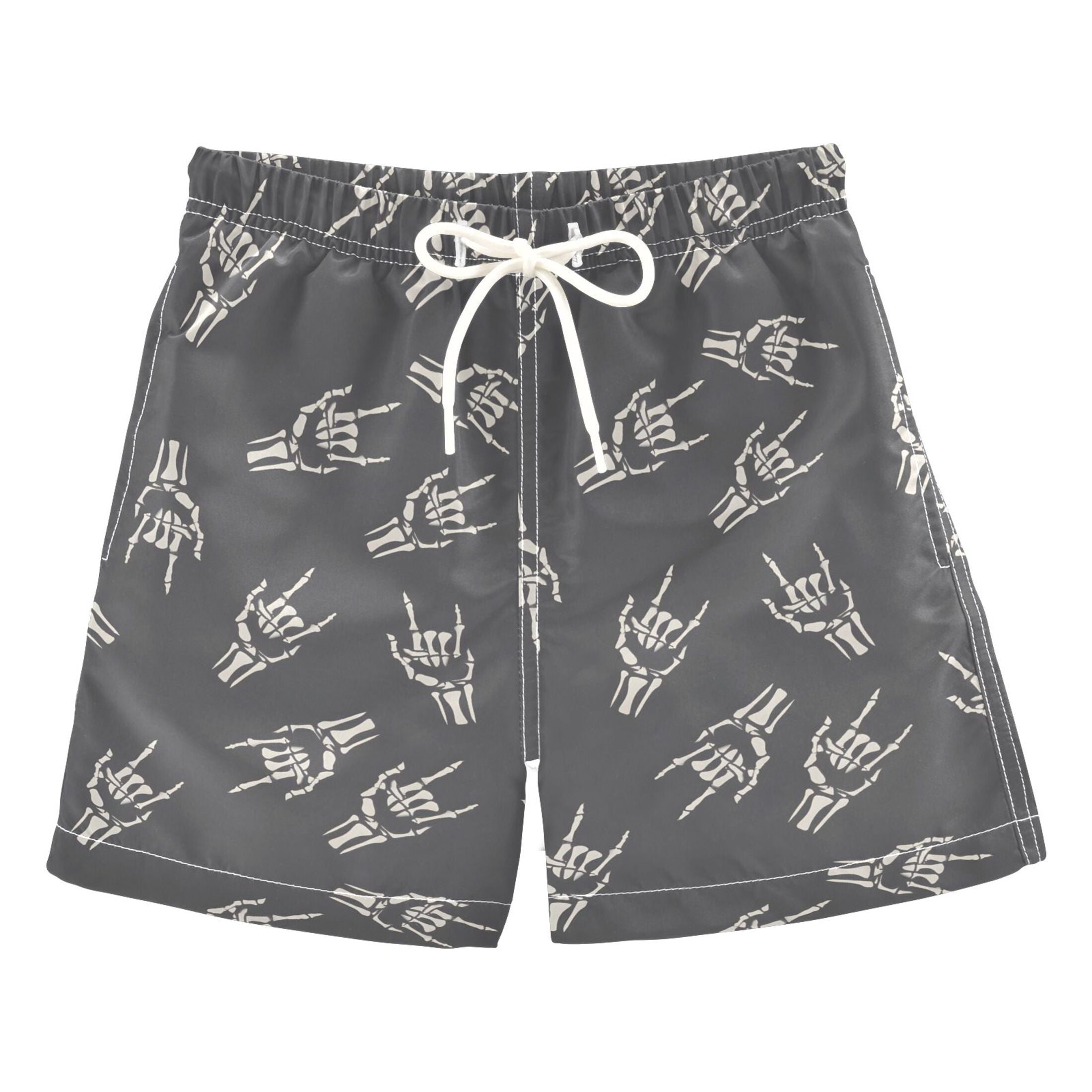 ALAZA Boys Swim Trunks Rocker Skull Hands Beach Board Shorts Swimsuit ...