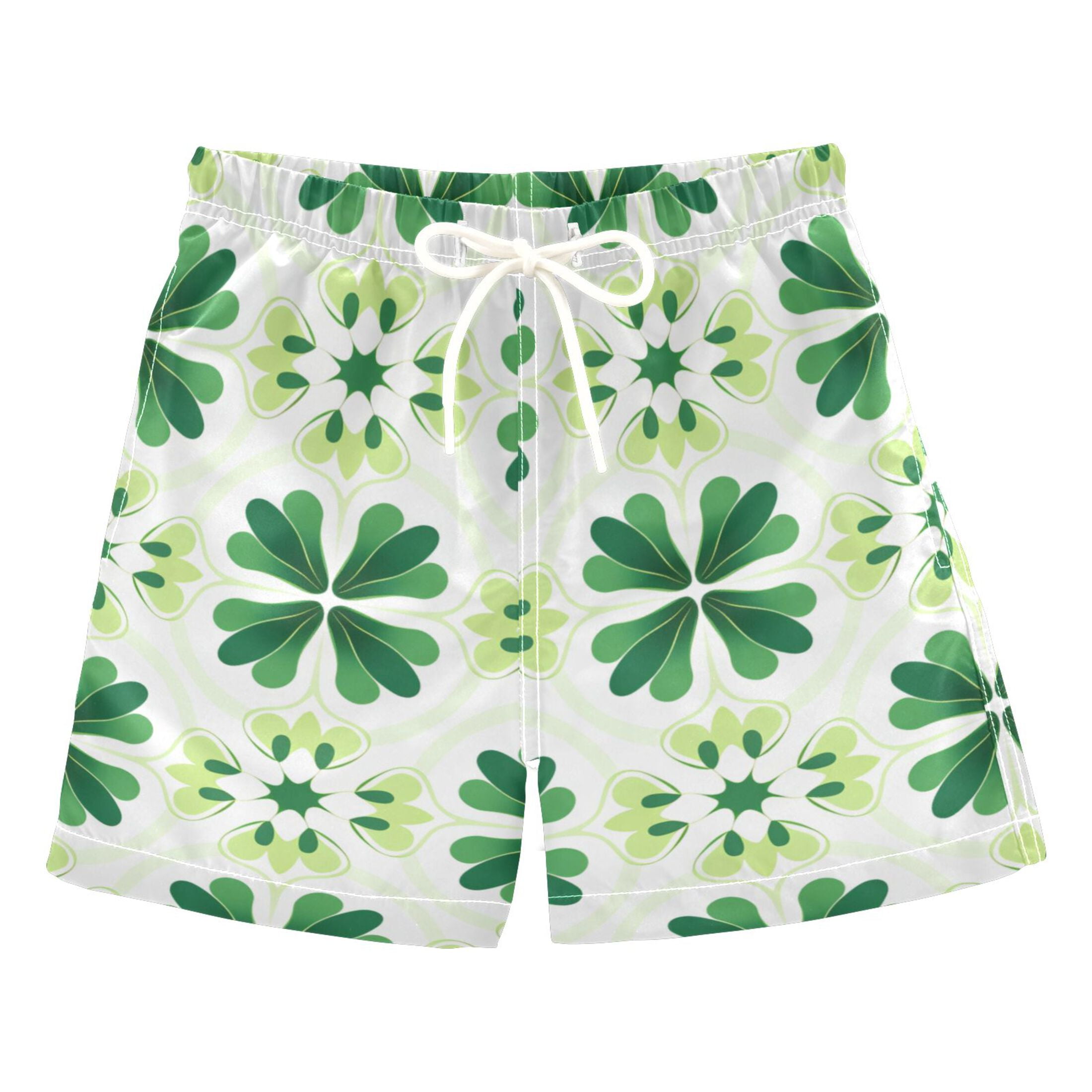 ALAZA Boys Swim Trunks St Patrick Clover Pattern Beach Board Shorts ...