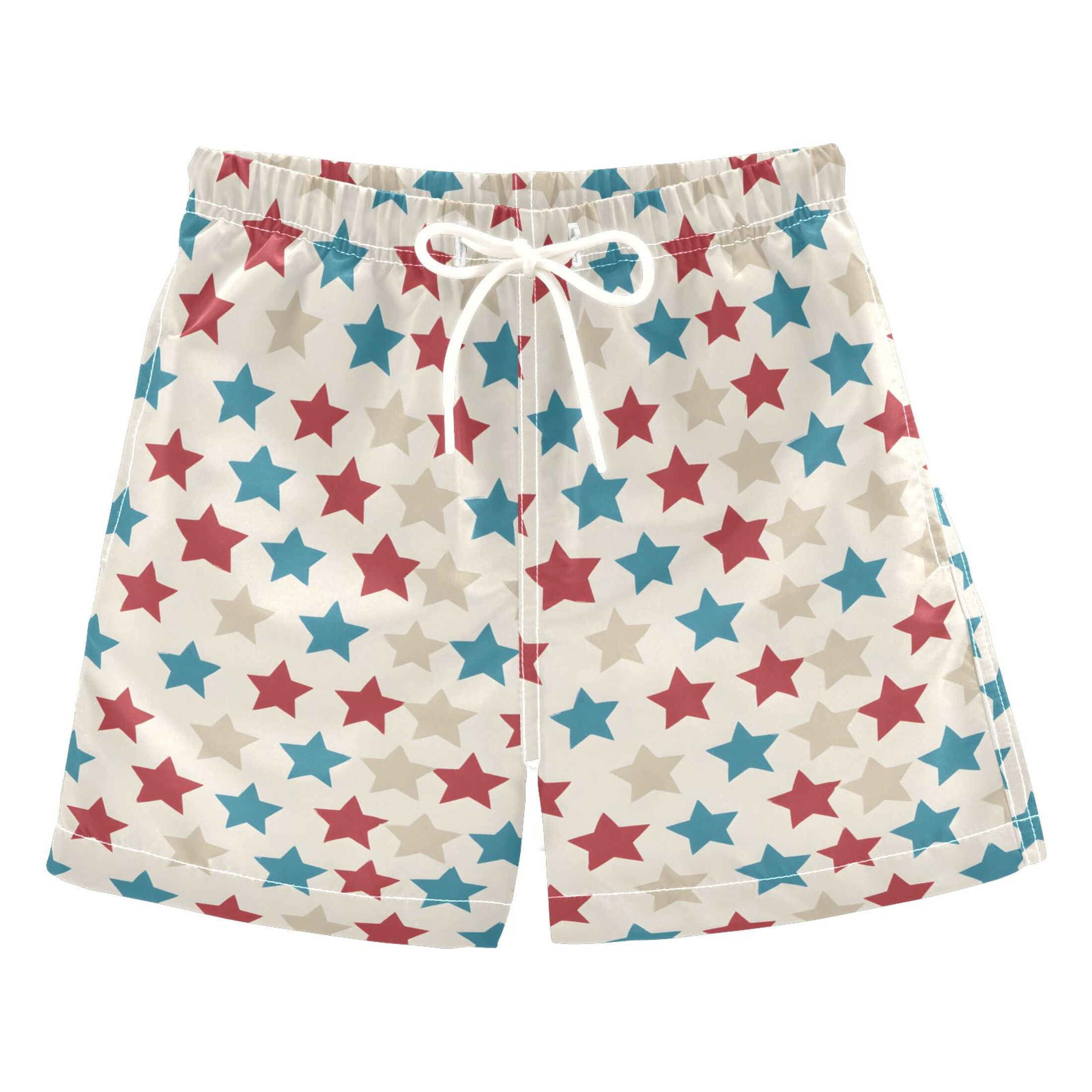 ALAZA Boys Swim Trunks Star Pattern Beach Board Shorts Swimsuit Toddler ...