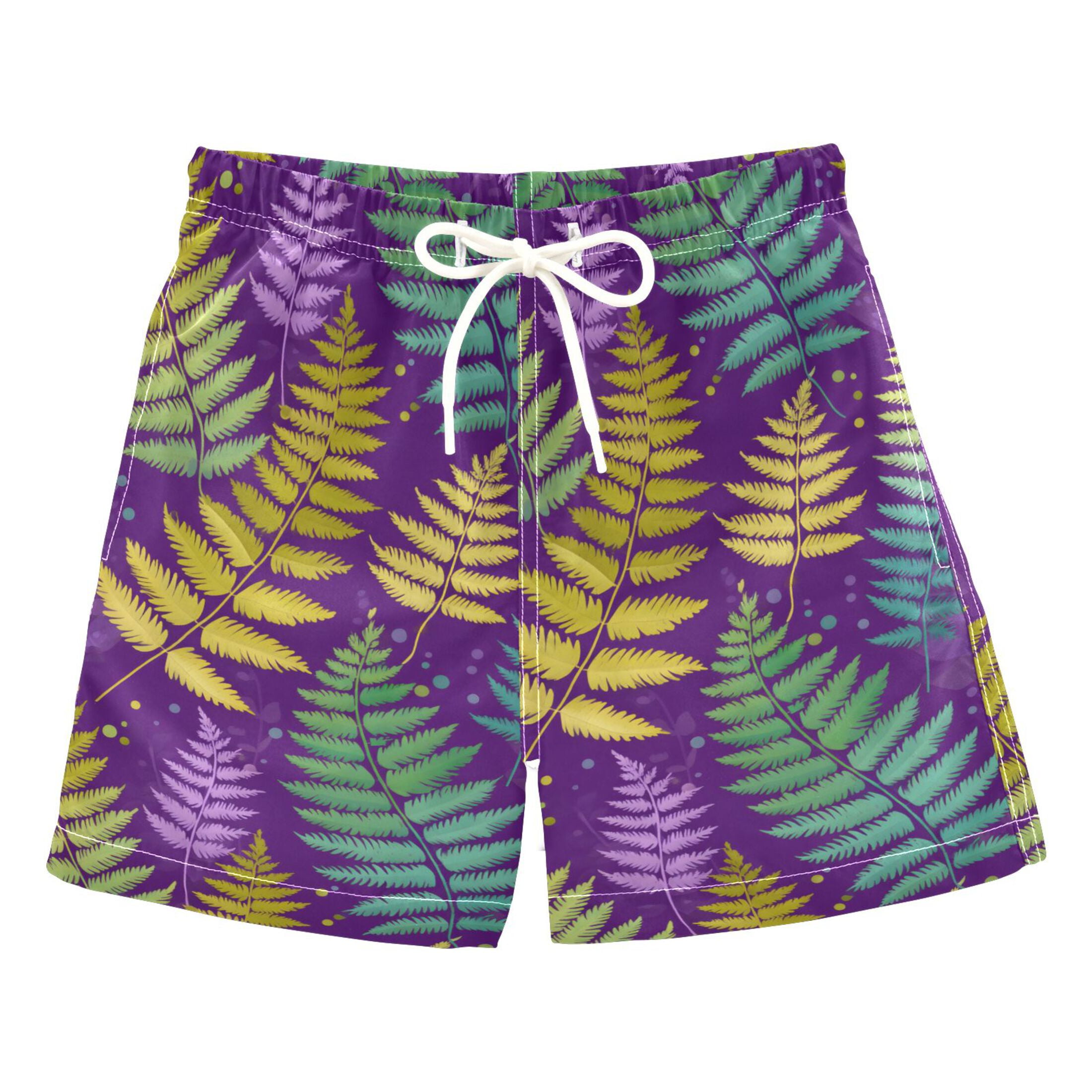 ALAZA Boys Swim Trunks Tropical Palm Leaf-p1 Beach Board Shorts ...