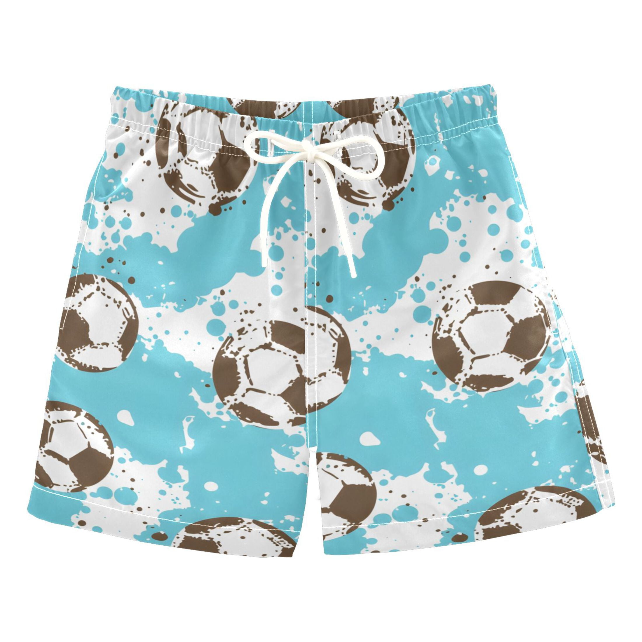 ALAZA Boys Swim Trunks Watercolor Football Beach Board Shorts ...