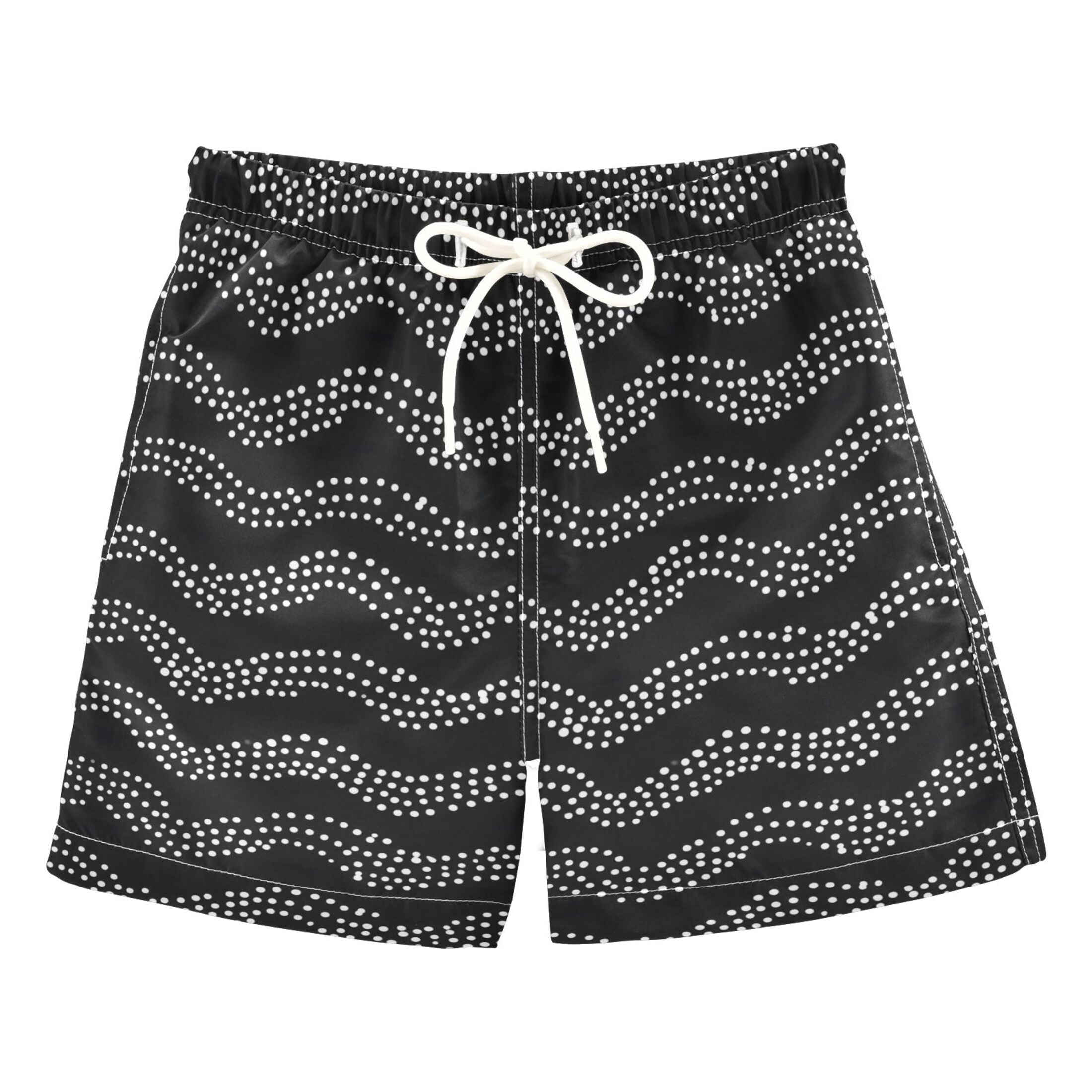 ALAZA Boys Swim Trunks White Polka Dots Beach Board Shorts Swimsuit ...