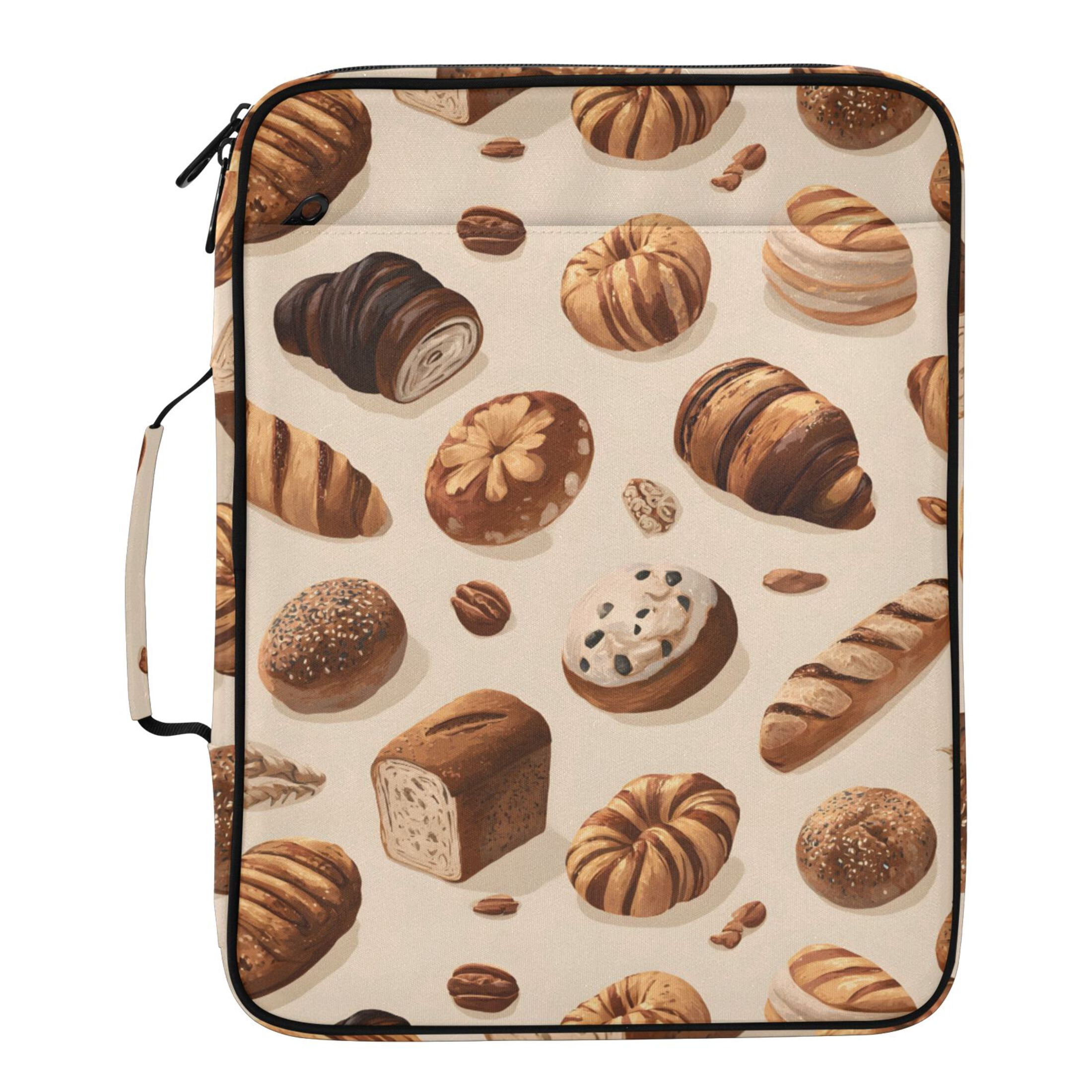 ALAZA Breads Pattern Expanding Accordion File Folder 3 Ring Zipper ...