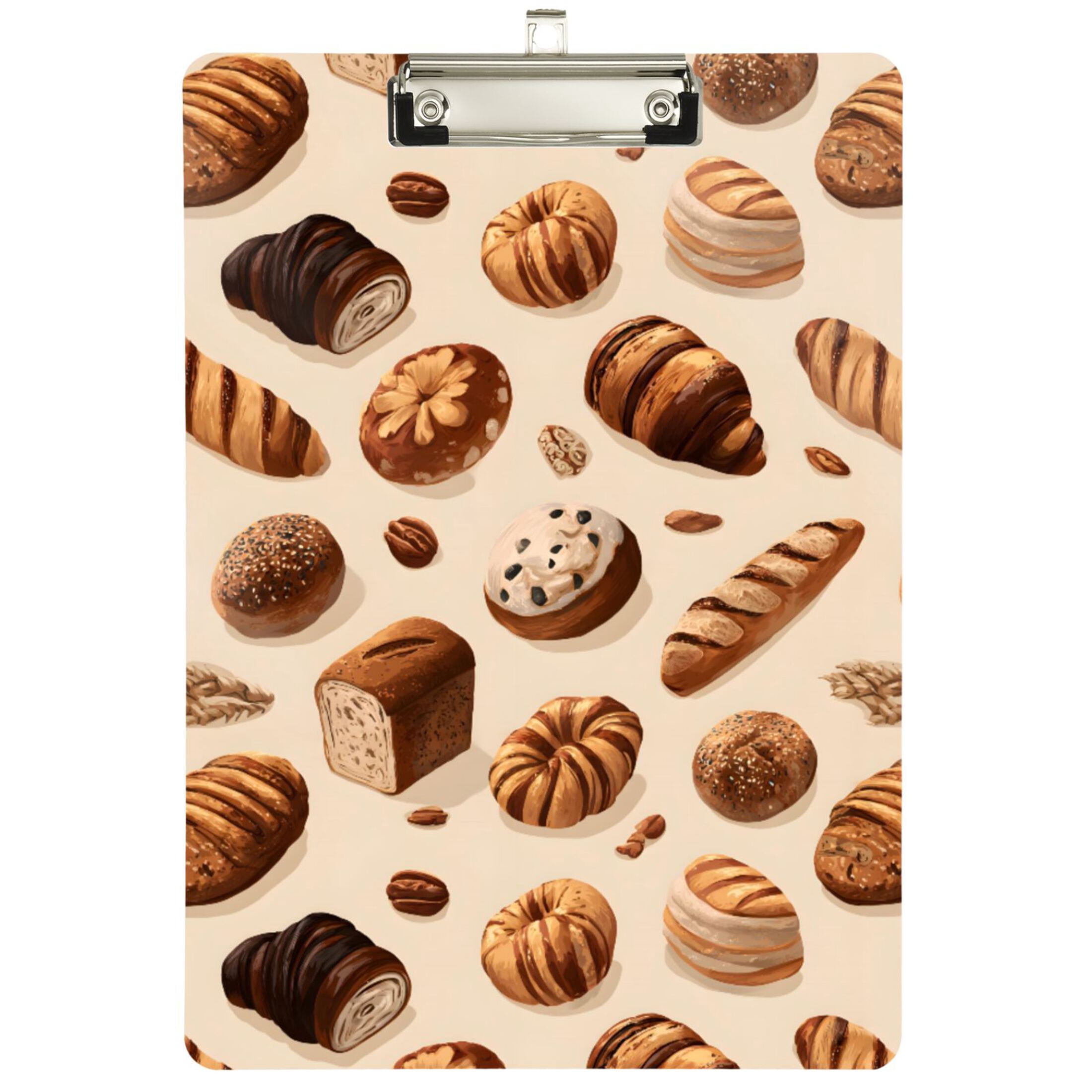 ALAZA Breads Plastic Clipboard A4 Letter Size Decorative Clipboards for ...