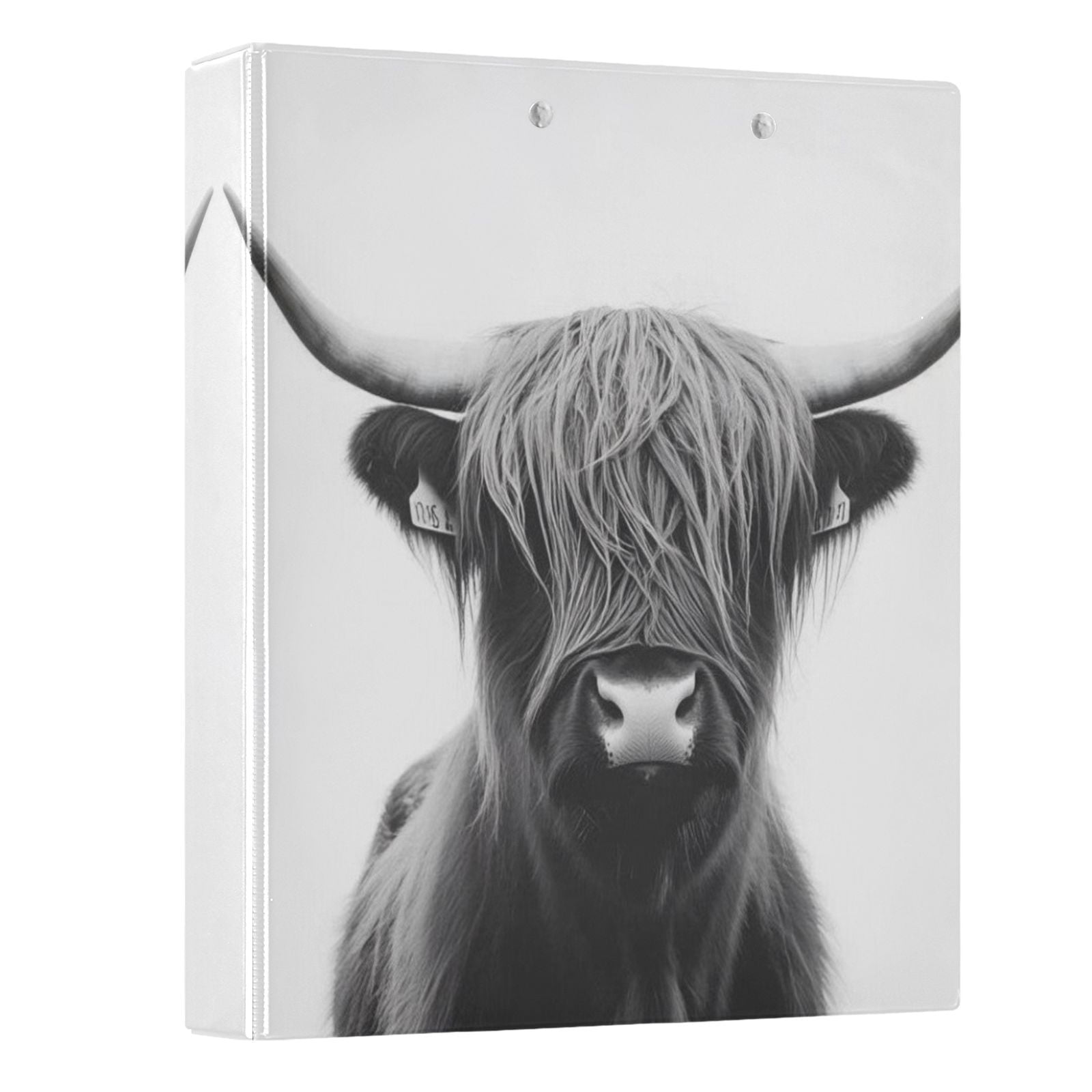 ALAZA Bull Highland Cow 3 Ring Binder 1.5 Inch Three Ring Office ...