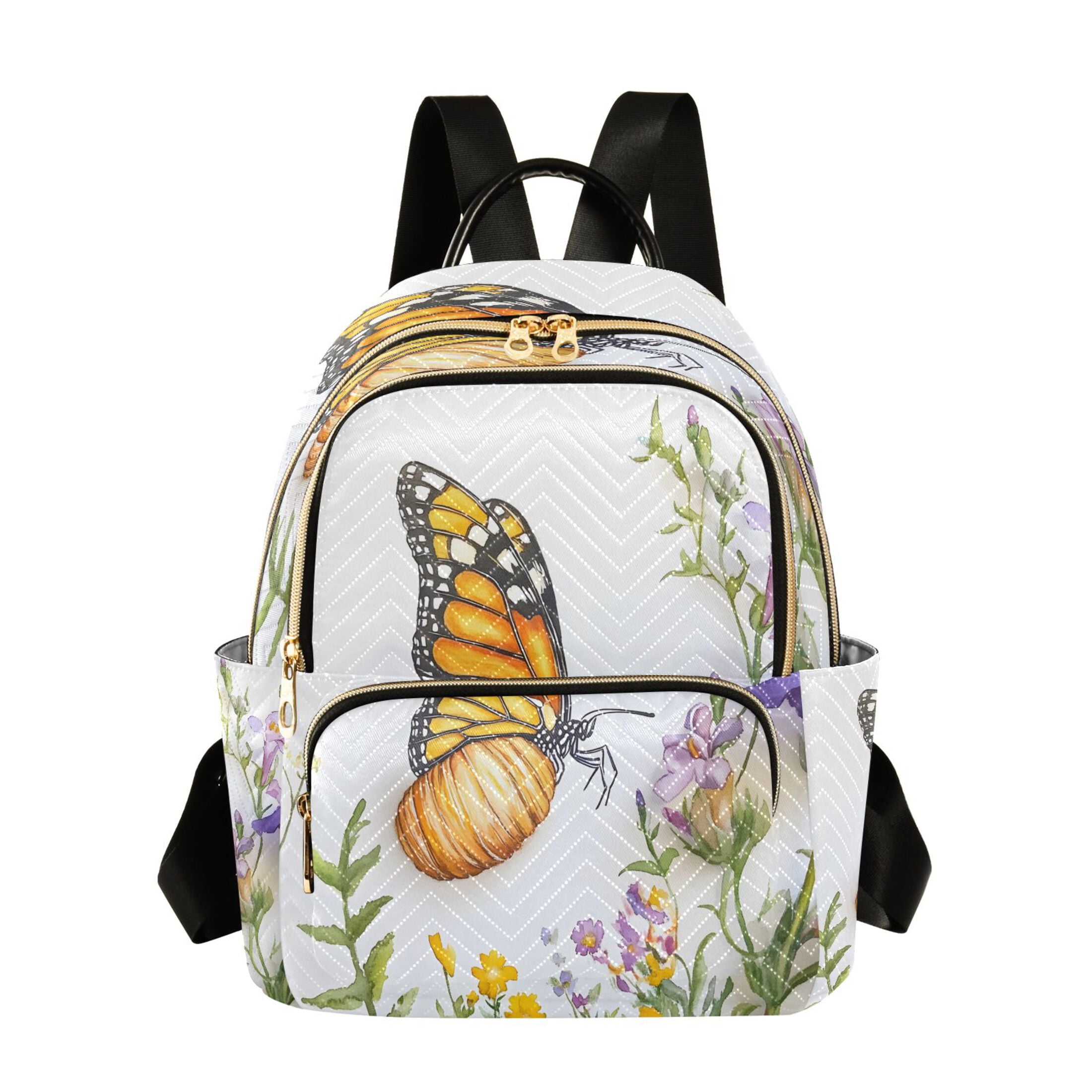 ALAZA Butterflies Flowers Womens Travel Laptop Backpack Large Daypack ...