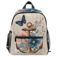 ALAZA Butterfly Anchors Flower Pattern School Backpack Student Bookbag ...