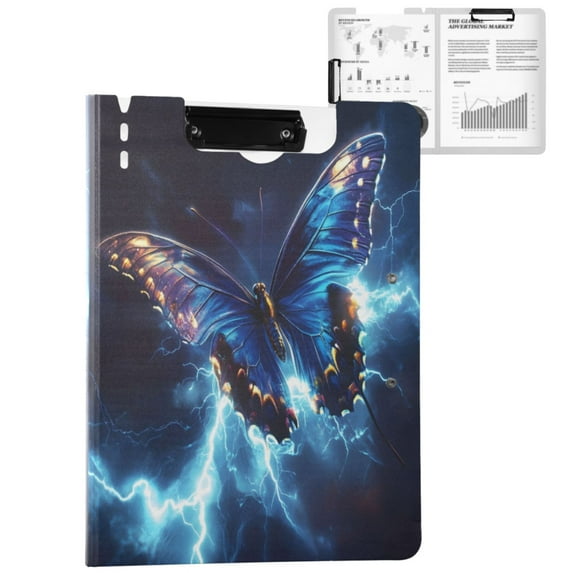 ALAZA Butterfly Blue Lightning A4 Foldable Clipboard 360 Degree Folder ...