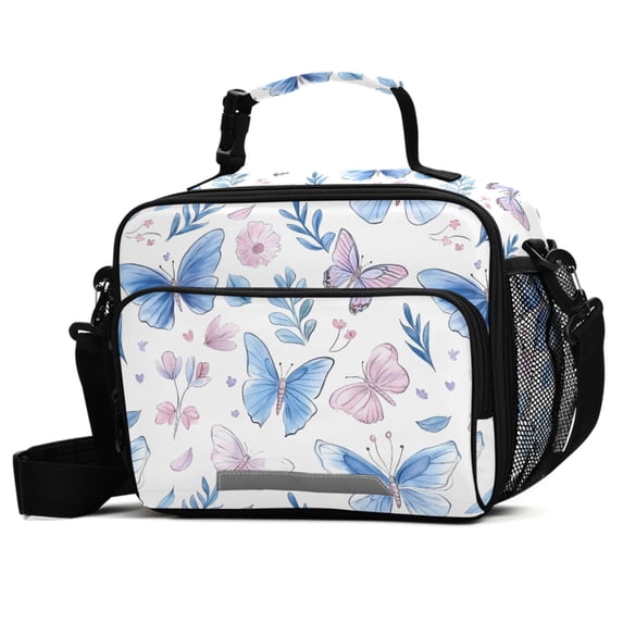 ALAZA Butterfly Floral Lunch Box Insulated Cooler Bag Reusable Tote ...