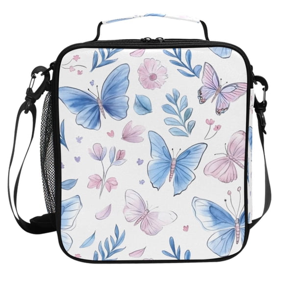 ALAZA Butterfly Floral Lunch Box Insulated Cooler Lunch Bag with ...