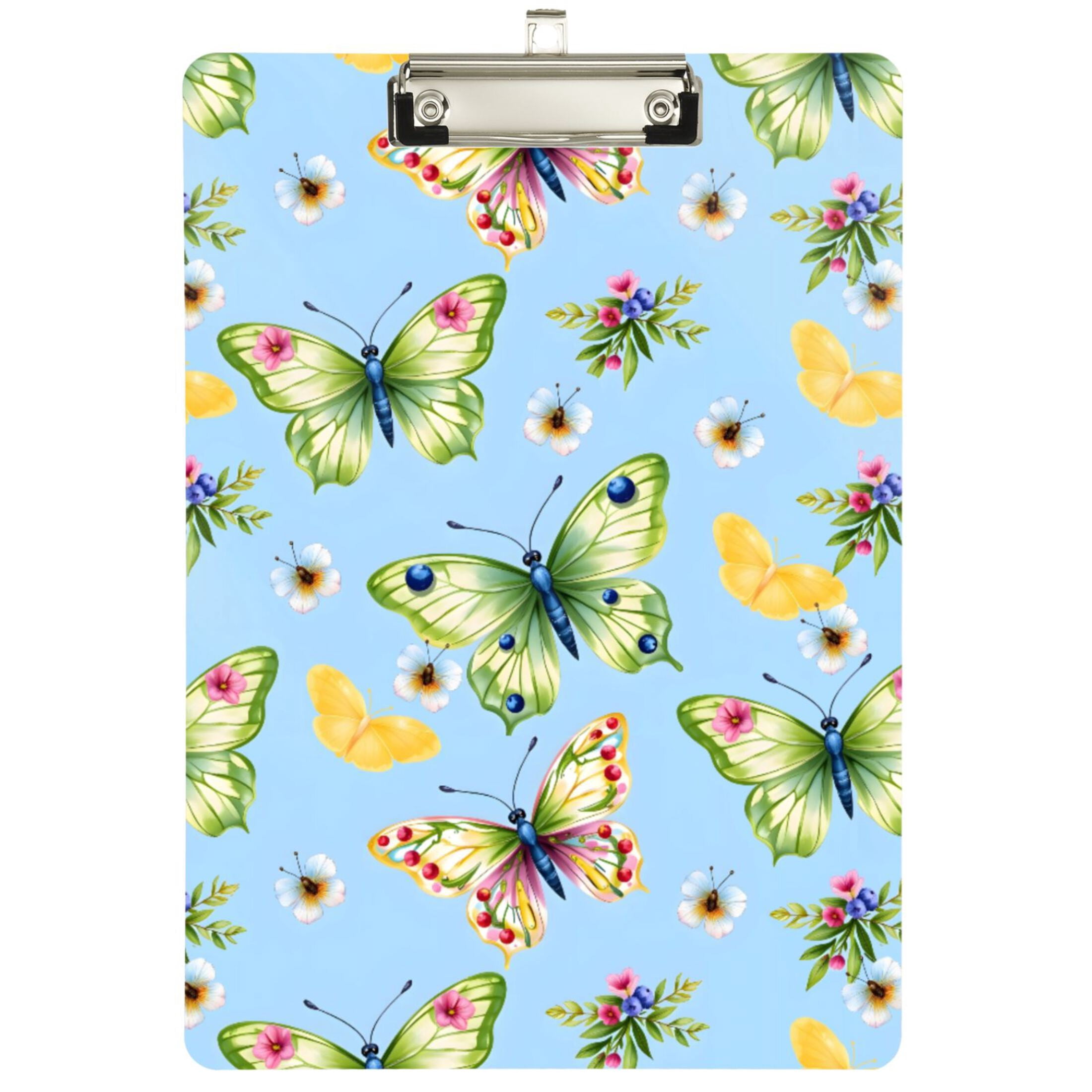 ALAZA Butterfly Floral Plastic Clipboard A4 Letter Size Decorative ...