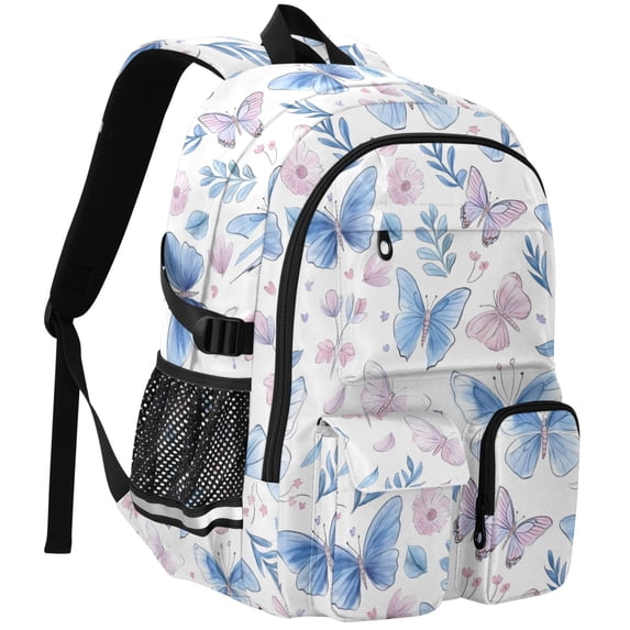 ALAZA Butterfly Floral Print Student Backpack School Bookbag Large ...