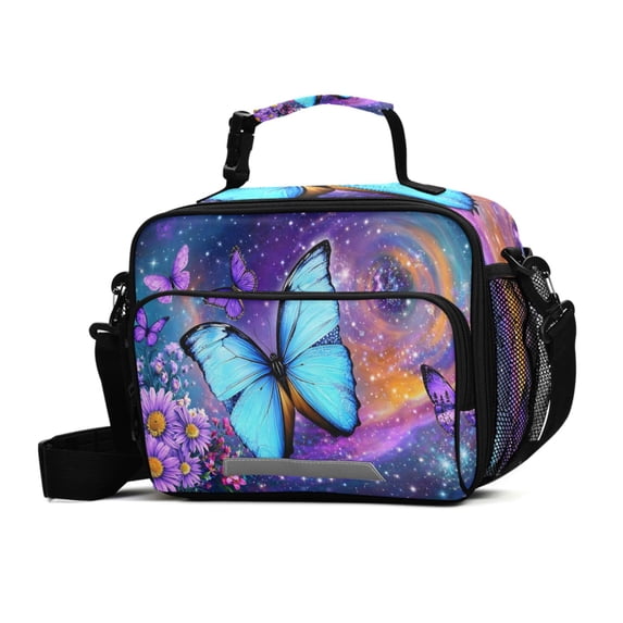 ALAZA Butterfly Flower Lunch Box Insulated Cooler Bag Reusable Tote ...