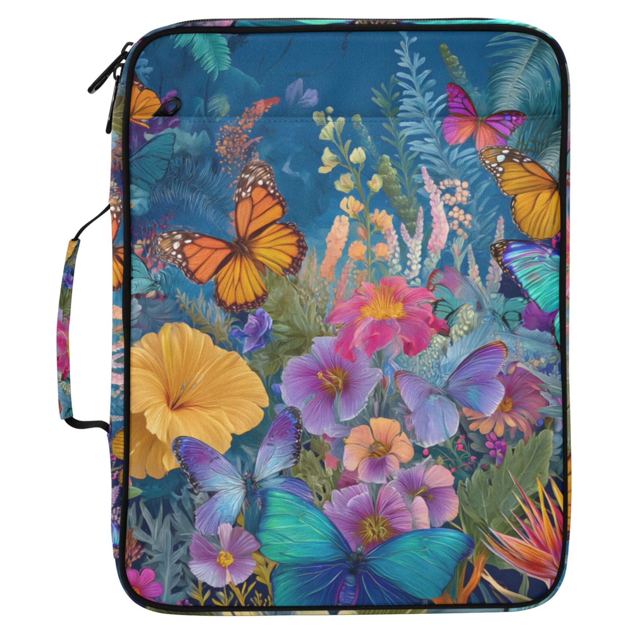 ALAZA Butterfly Flowers Leaf Pattern Expanding Accordion File Folder 3 ...
