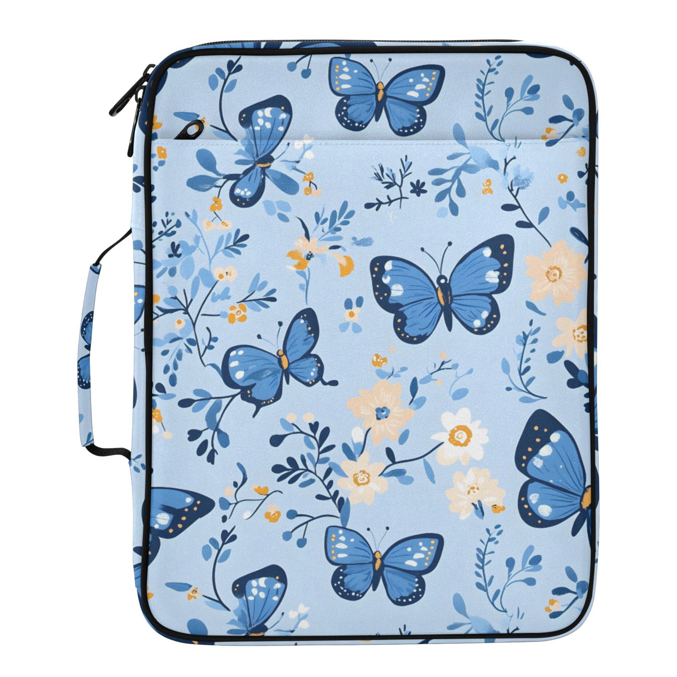 ALAZA Butterfly Flowers Pattern Expanding Accordion File Folder 3 Ring ...