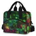 ALAZA Butterfly Glitter Green Insulated Lunch Box Large Reusable Cooler ...