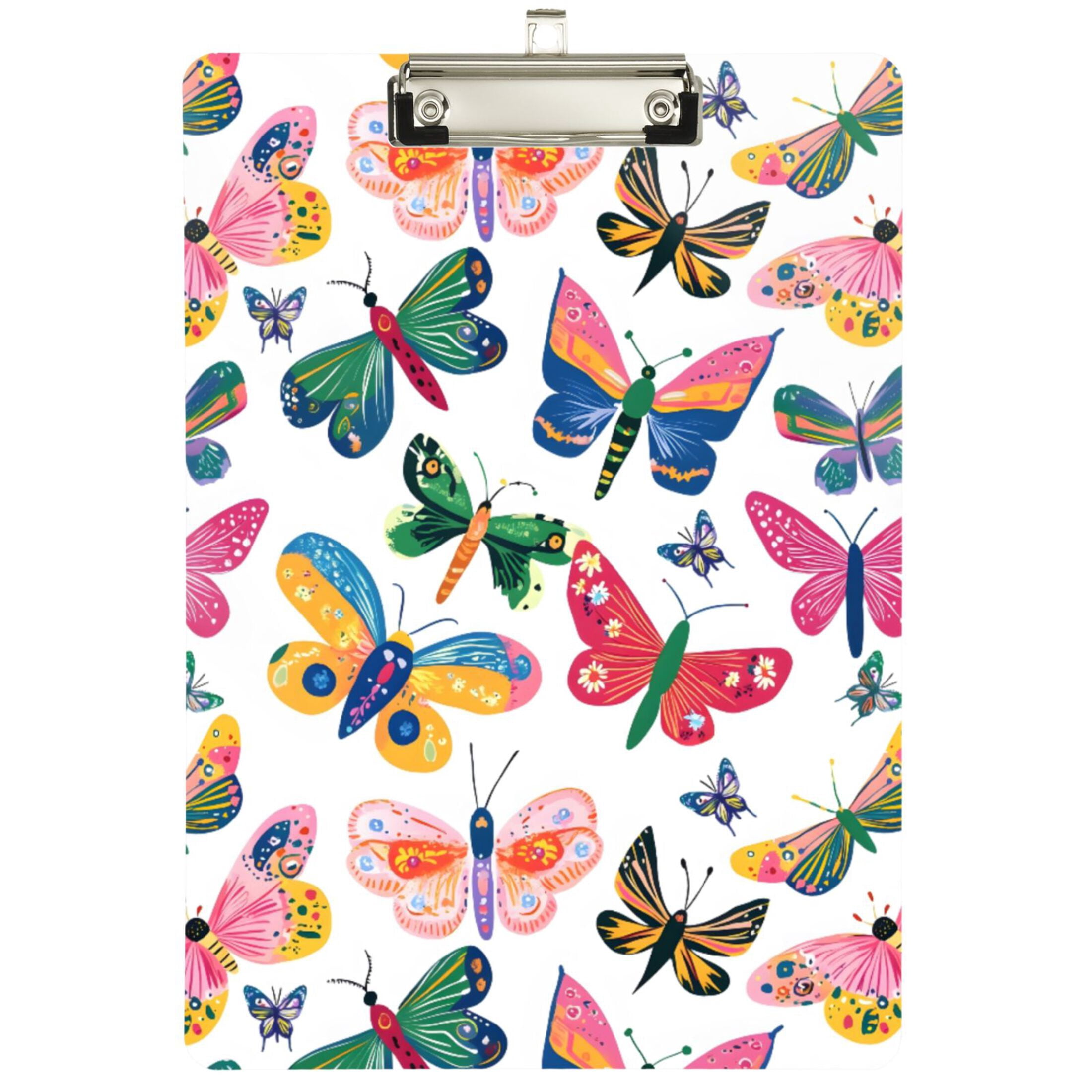 ALAZA Butterfly Pattern Plastic Clipboard A4 Letter Size Decorative ...
