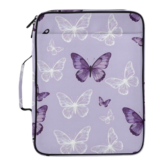 ALAZA Butterfly Purple Pattern Expanding Accordion File Folder 3 Ring ...