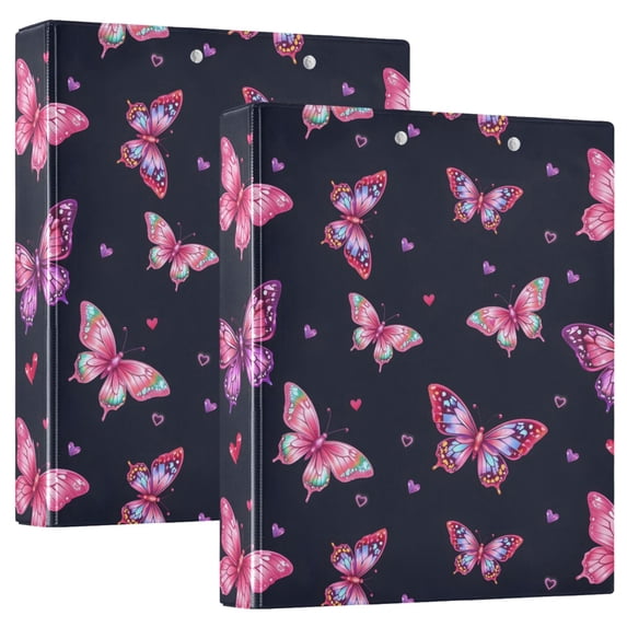 ALAZA Butterfly Sparkling Hardcover 3 Ring Binder 1.5" D-Rings with ...