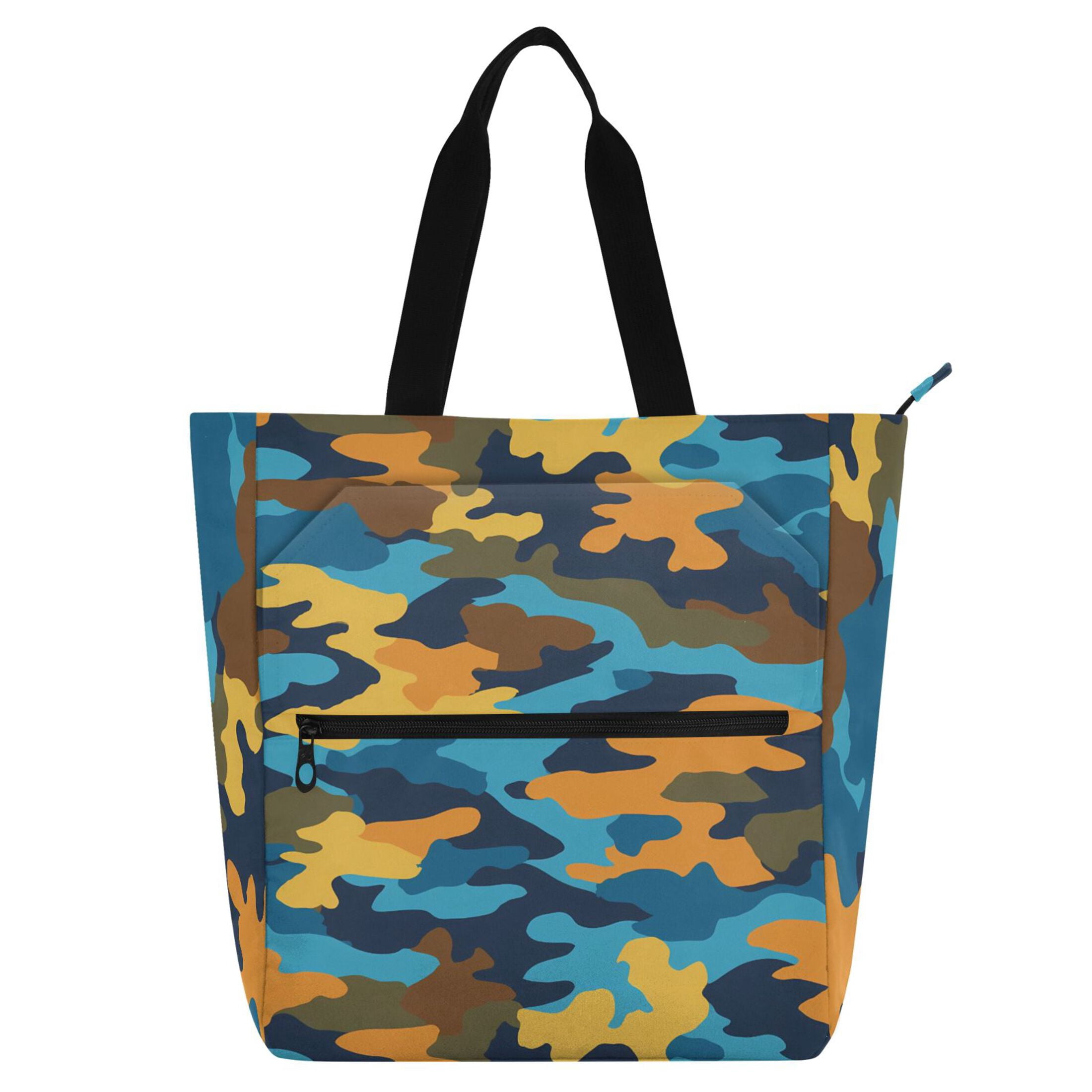 ALAZA Camouflage Blue-a1 School Book Bag Kids Tote Bags Handbag ...