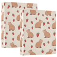 ALAZA Capybara Strawberry Pattern Hardcover 3 Ring Binder 1.5" D-Rings ...