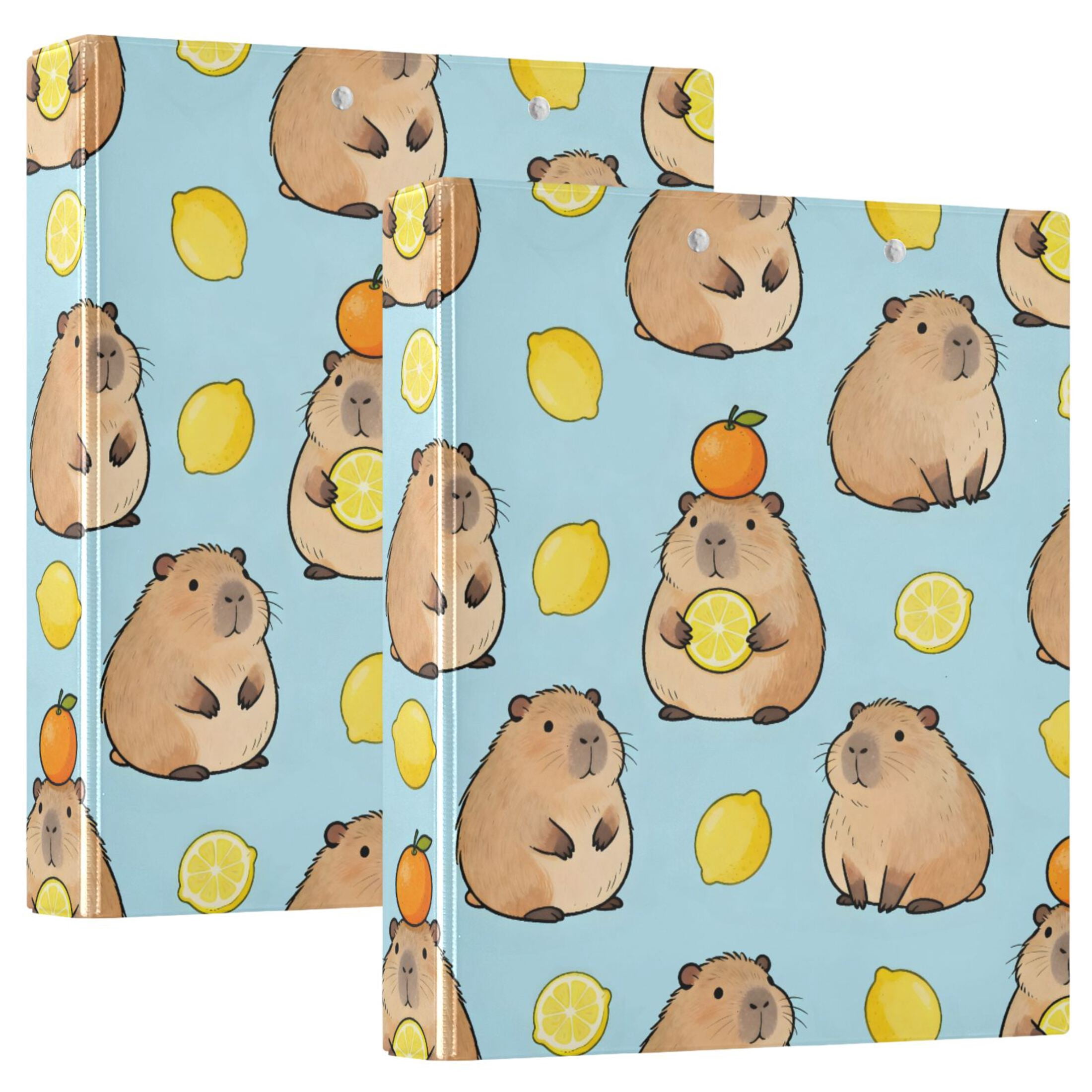 ALAZA Capybara and Lemon Hardcover 3 Ring Binder 1.5" D-Rings with ...