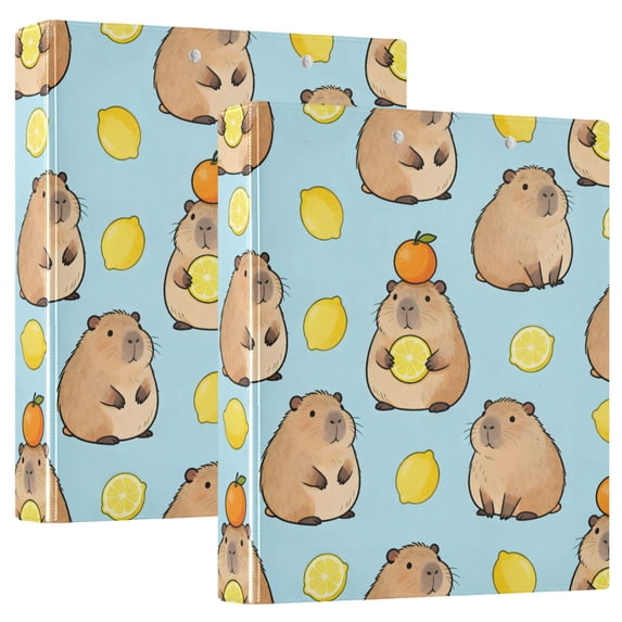 ALAZA Capybara and Lemon Hardcover 3 Ring Binder 1.5" D-Rings with ...