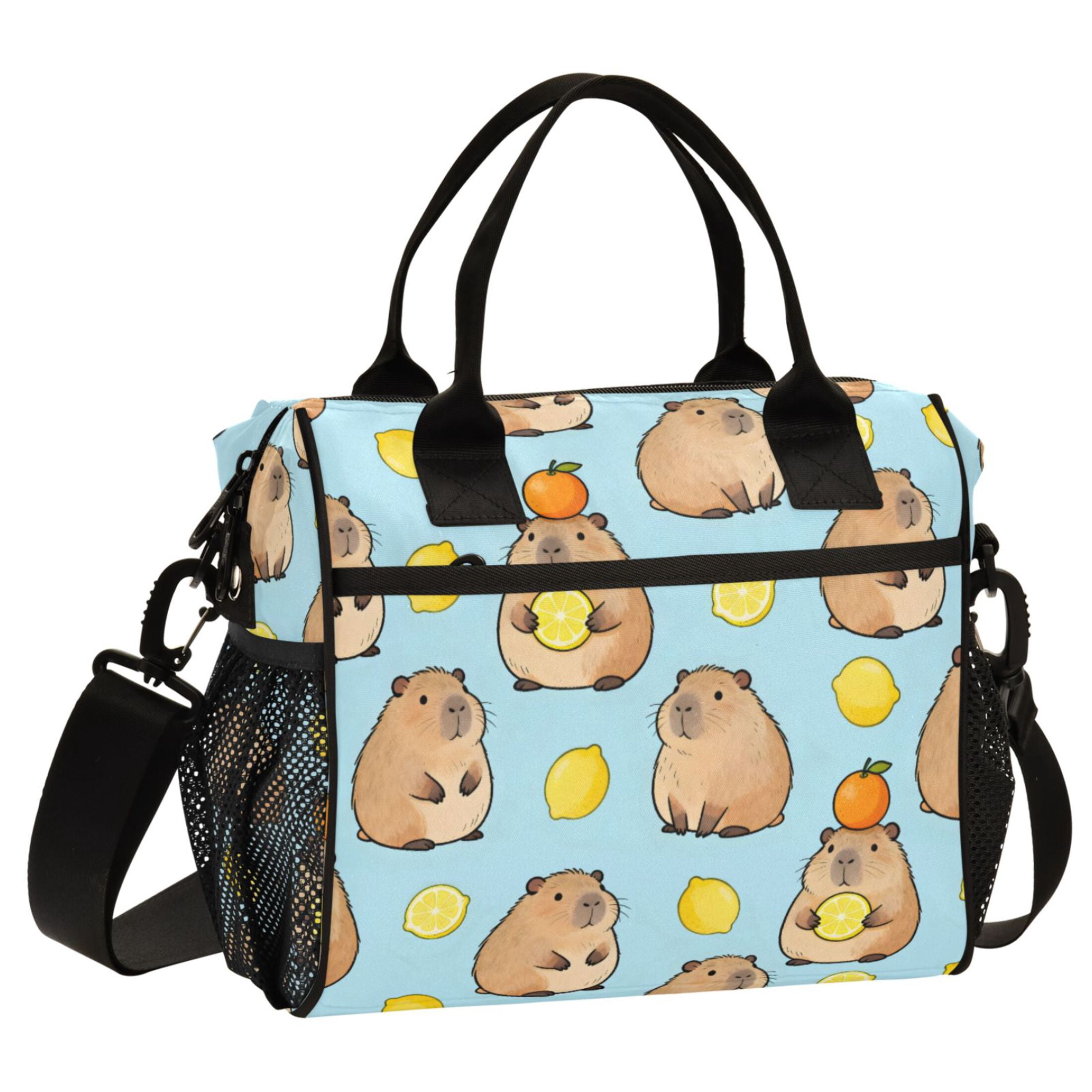 ALAZA Capybara and Lemon Print Cooler Lunch Bag Insulated Reusable ...
