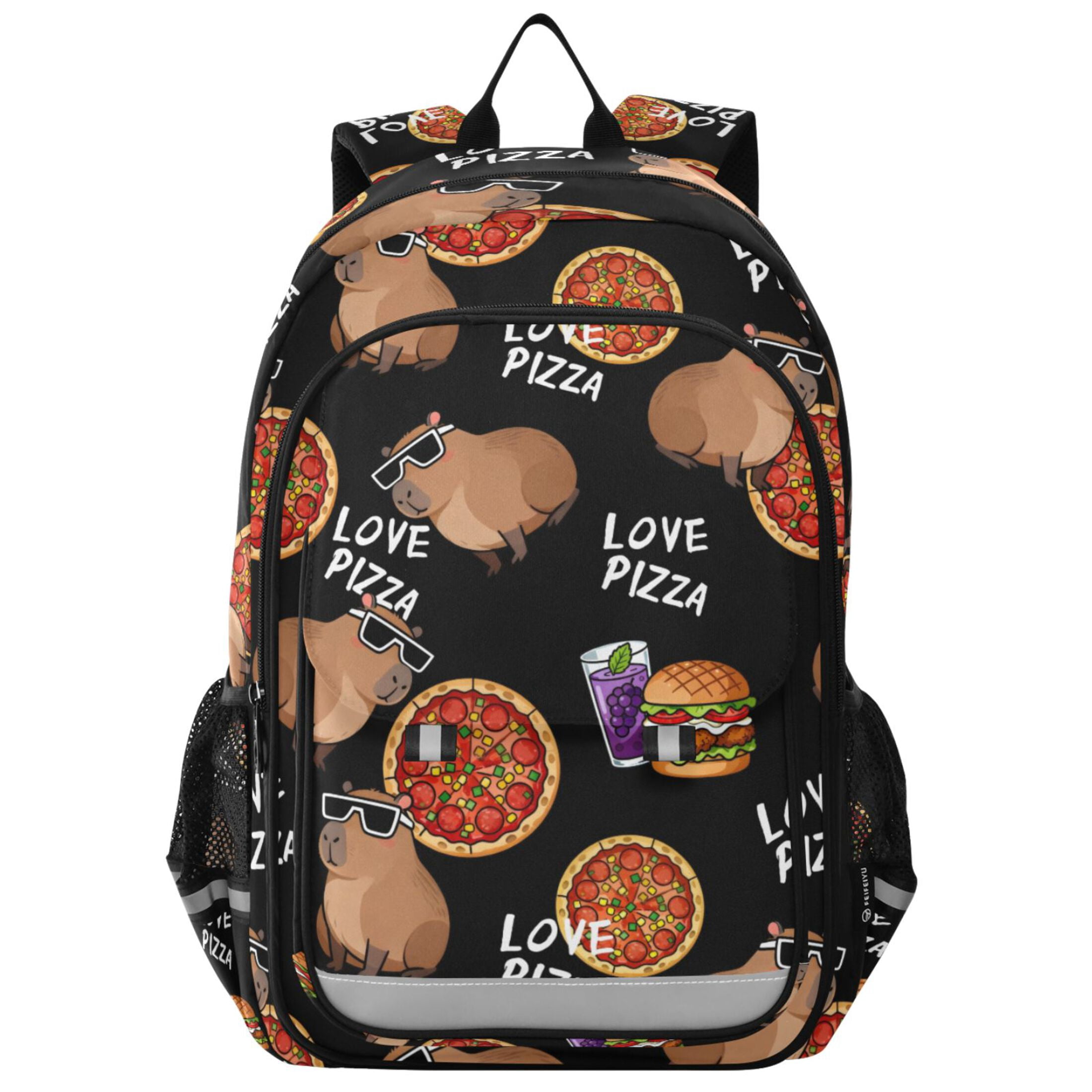 ALAZA Capybara and Pizza School Laptop Backpack Travel Bag Casual ...