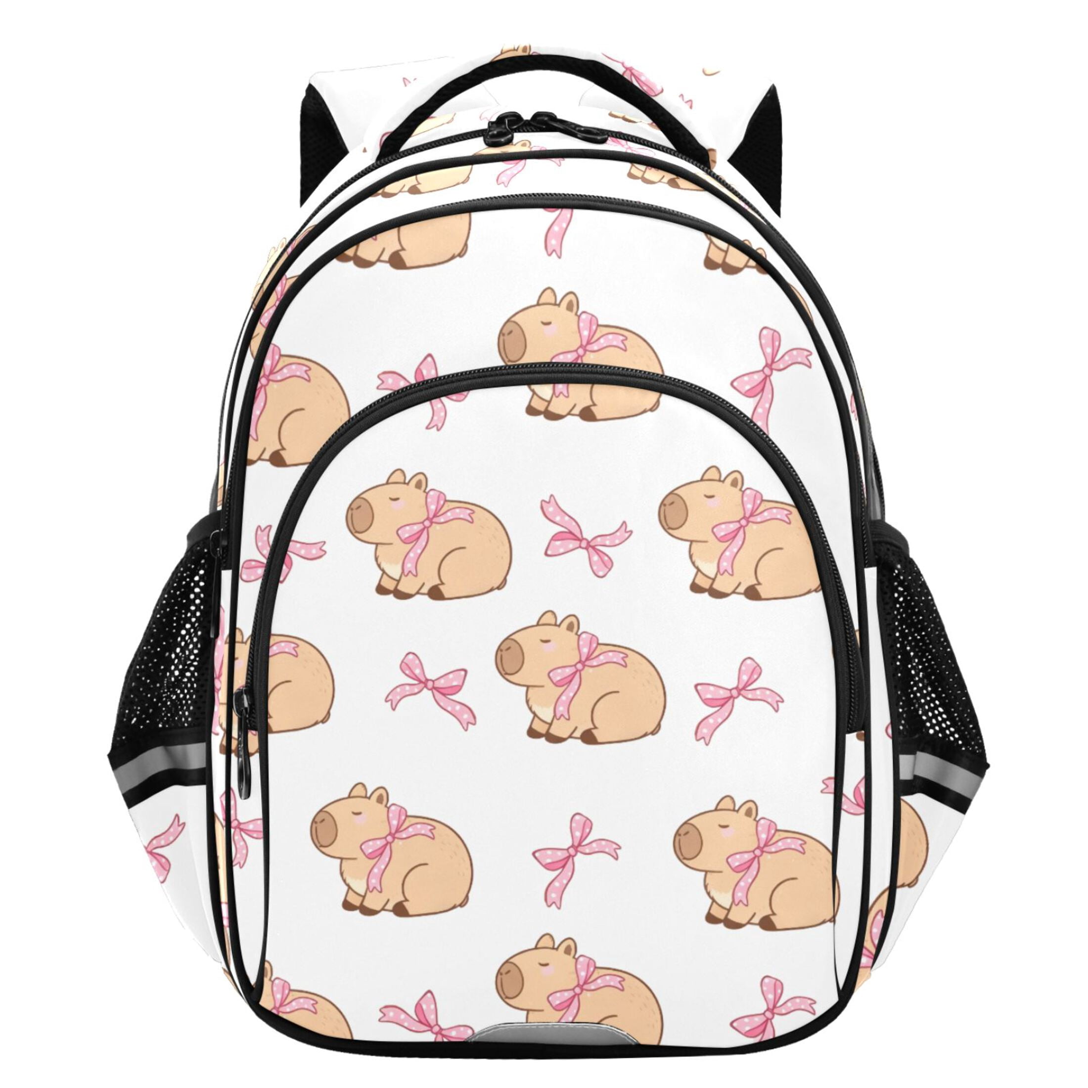 ALAZA Capybara with Bows School Backpack Elementary Bag Student Bookbag ...