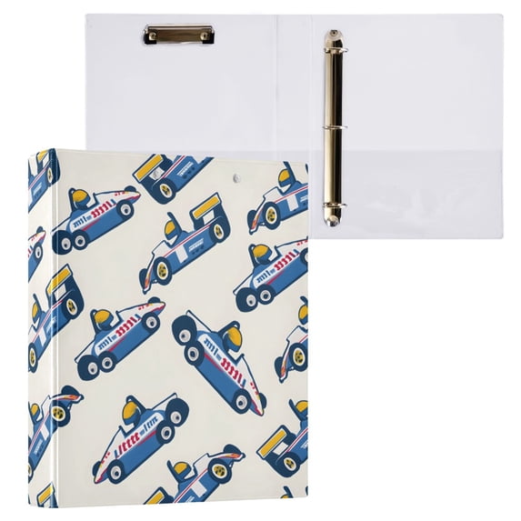 ALAZA Car Cartoon Cute Hardcover 3 Ring Binder 1.5" D-Rings with ...