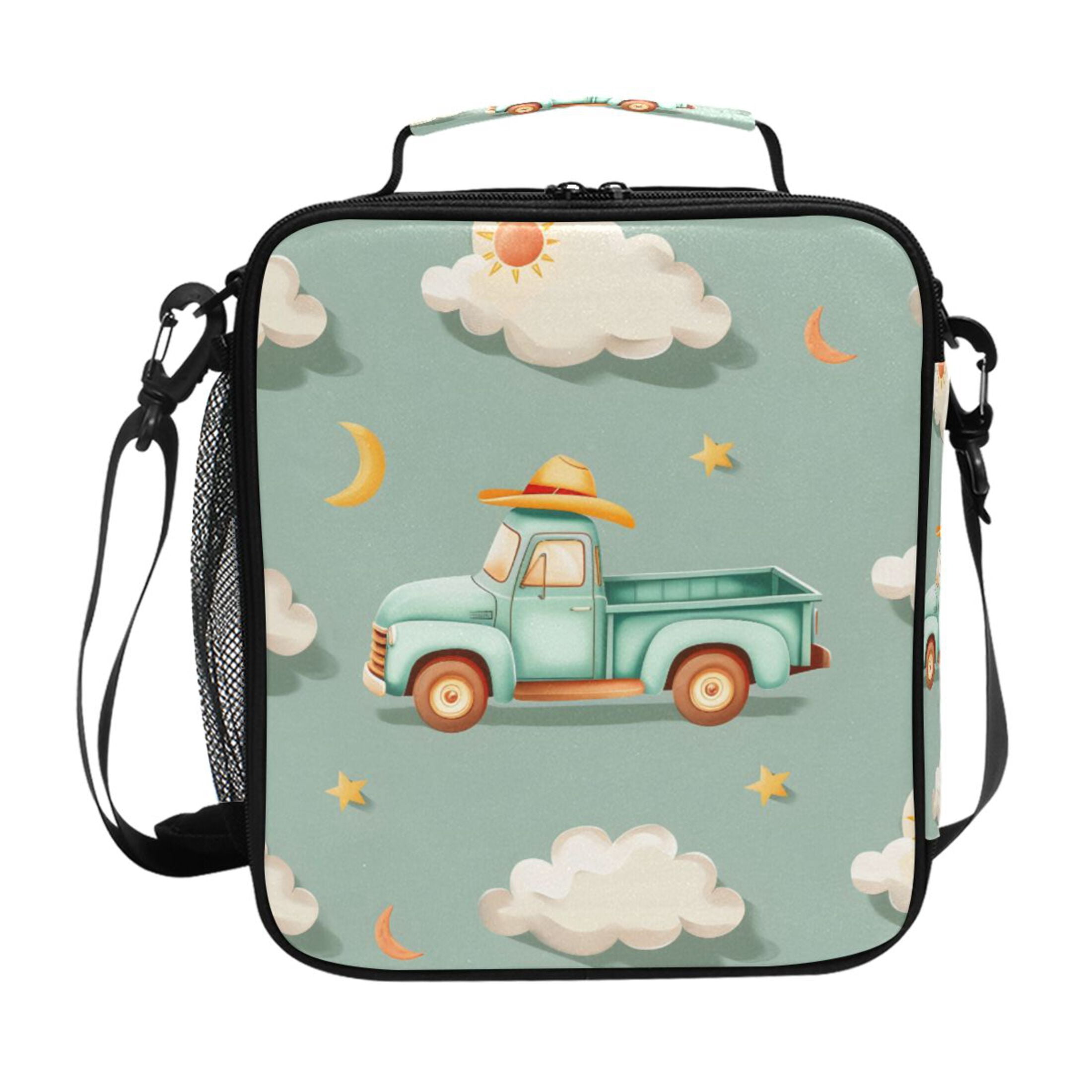 ALAZA Car Cloud and Moon Lunch Box Insulated Lunch Bag Reusable Thermal ...
