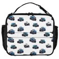 ALAZA Car Trucks Cartoon Blue Insulated Lunch Box Lunch Bag Cooler Tote ...