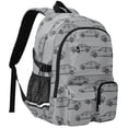 ALAZA Car Vintage Gray Print Student Backpack School Bookbag Large ...