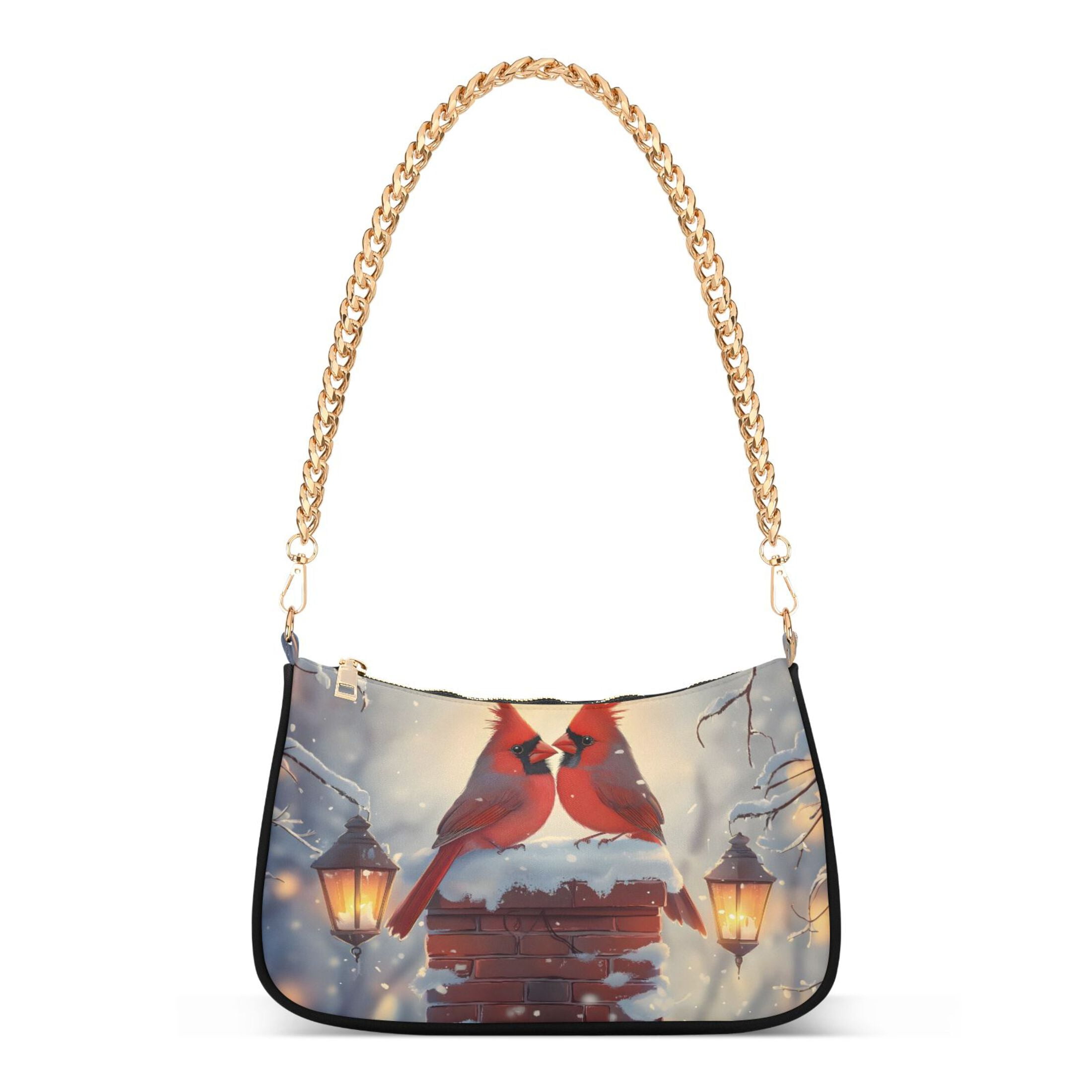 ALAZA Cardinal in Winter Women's Chain Shoulder Bag Hobo Handbag Tote ...