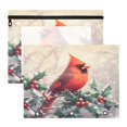 ALAZA Cardinal on Fir Berry Pattern Pencil Pouch 3 Ring Binder with ...