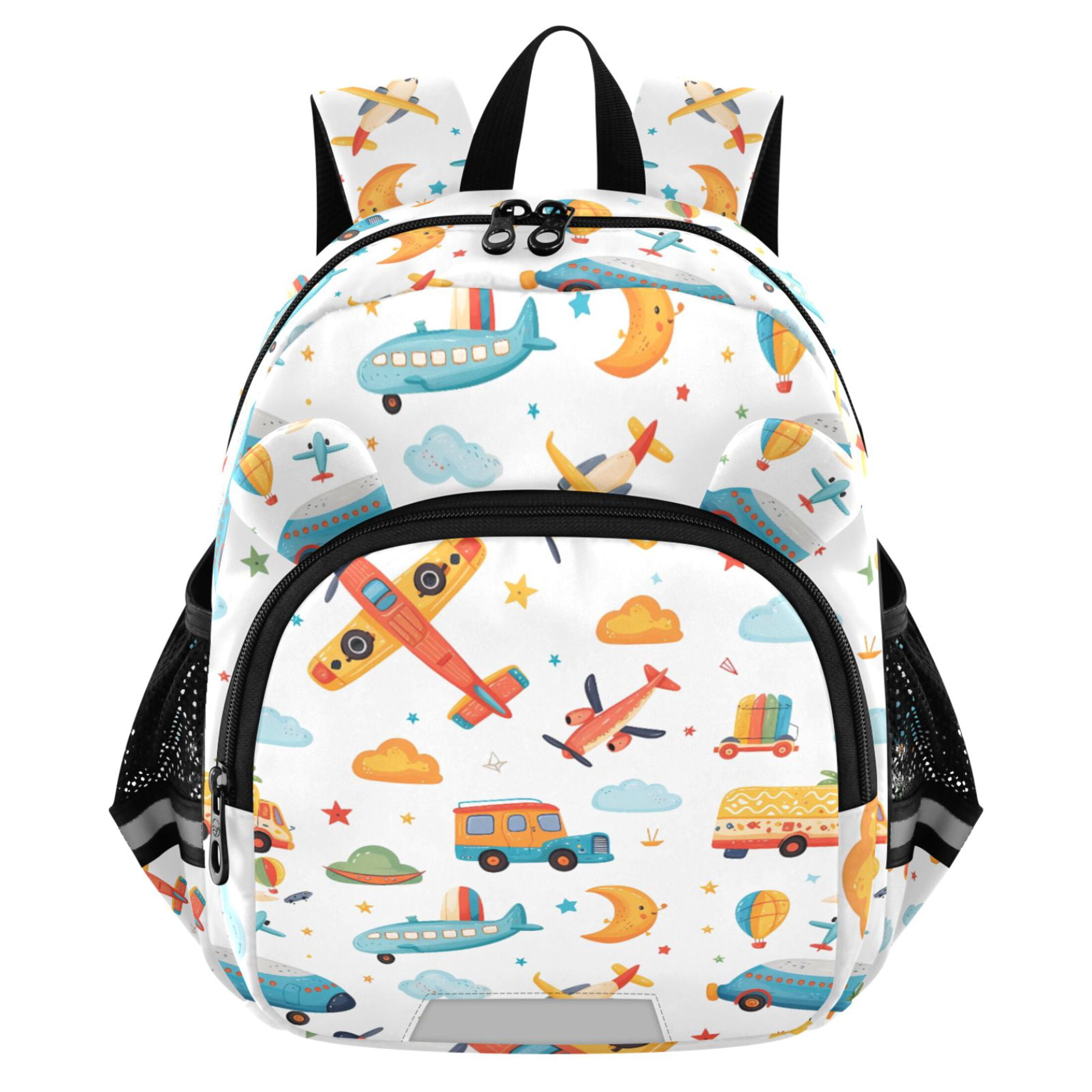 ALAZA Cartoon Aircraft and Trucks Mini Backpack School Bookbag Age 3-7 ...