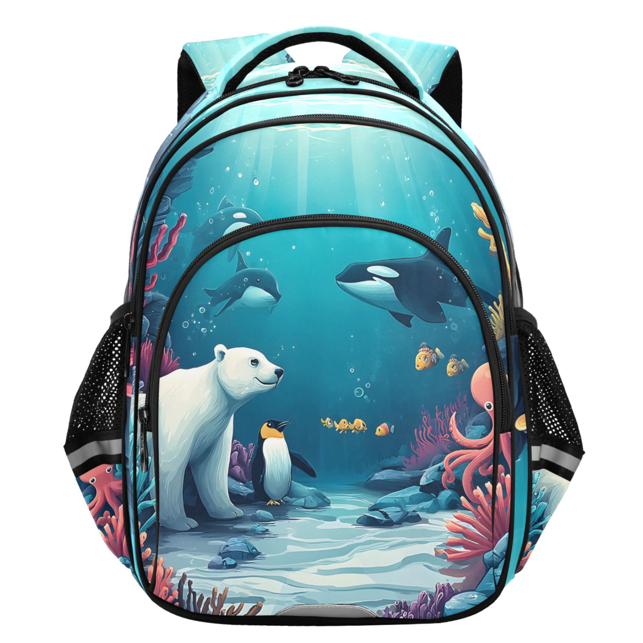 ALAZA Cartoon Bear Penguin under Sea School Backpack Elementary Bag ...